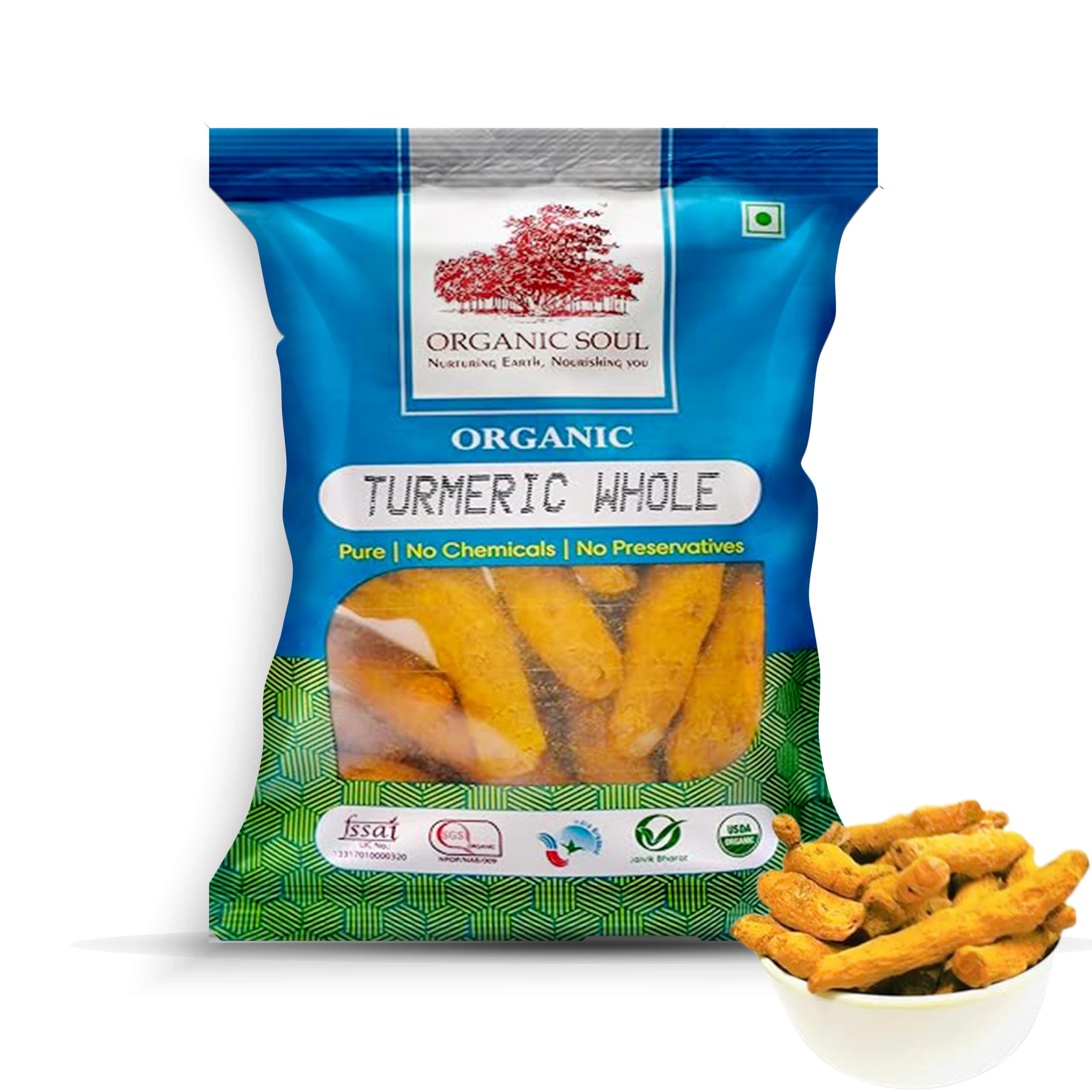 Organic Soul -Organic Turmeric Whole (Haldi Sabut) - 400 Gram : Amazon ...