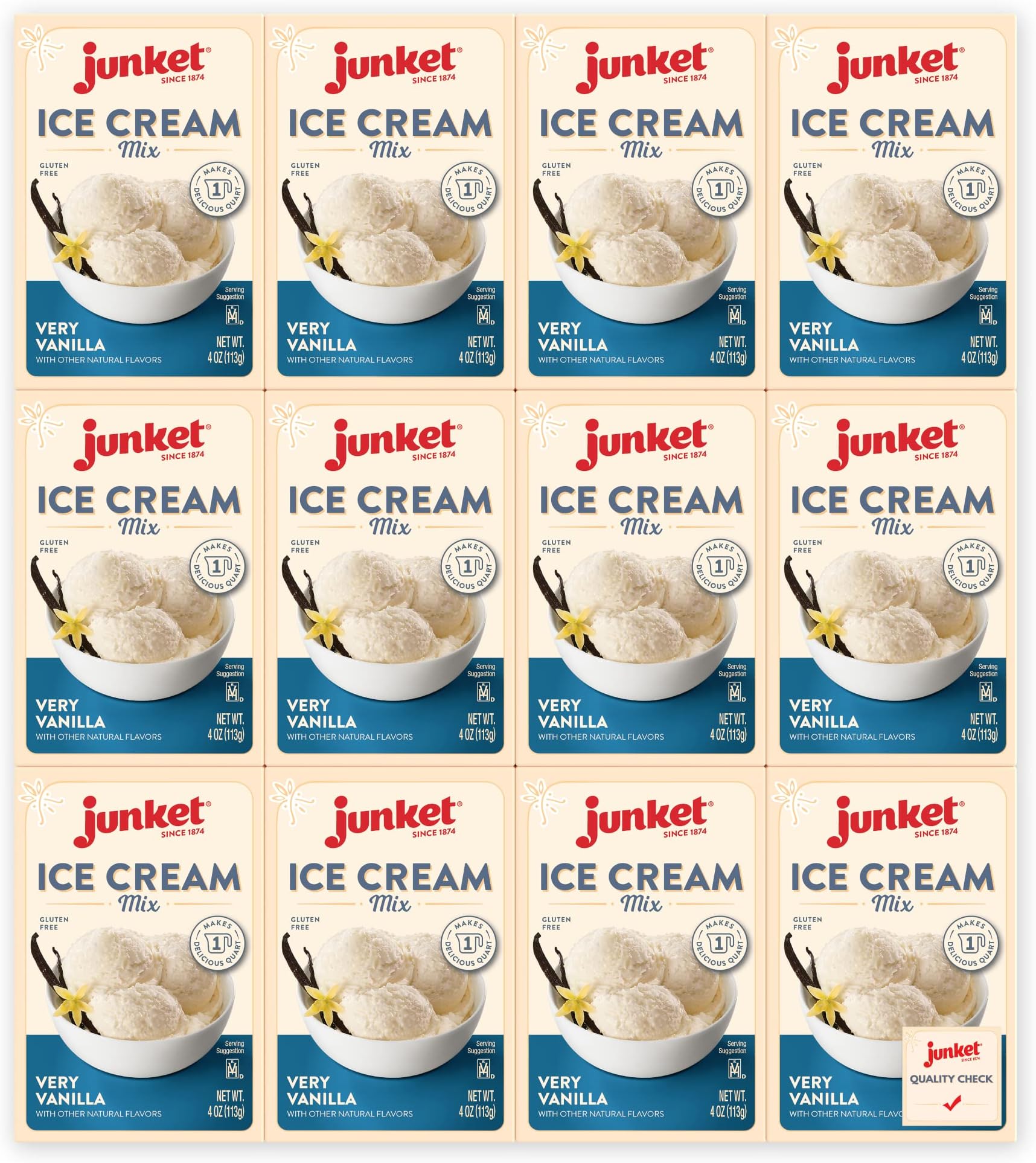 Amazon.com: Junket Ice Cream Mix Bundle - 2 Vanilla, 2 Chocolate, 2 ...