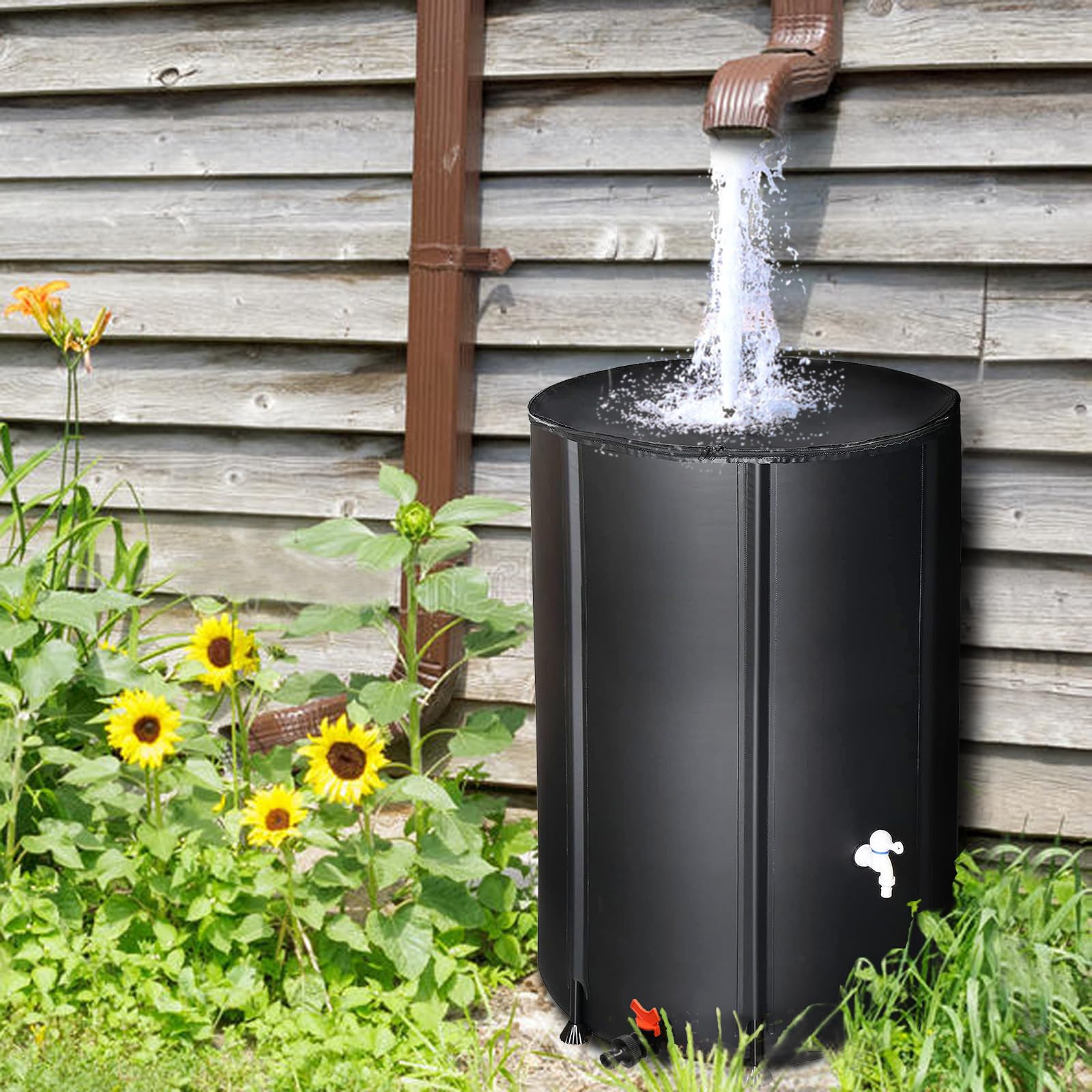 Snapklik.com : 100 Gallon Collapsible Rain Barrel, Portable Rainwater ...