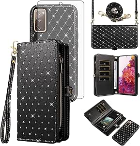 Amazon.com: Phone Case for Samsung Galaxy S20 FE 5G 6.5 inch Zipper Wallet Cell Cover with ...