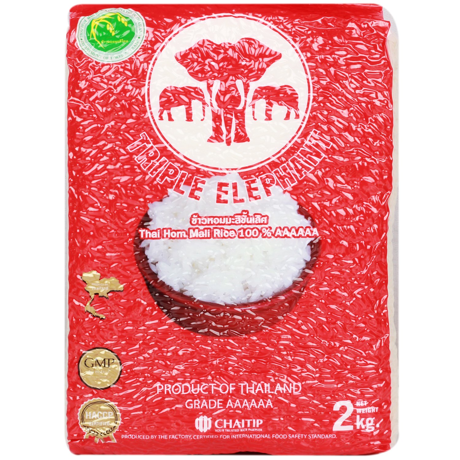 Triple Elephant Thai Hom Mali Jasmine Rice Grade AAAAAA Vacuum Packed ...