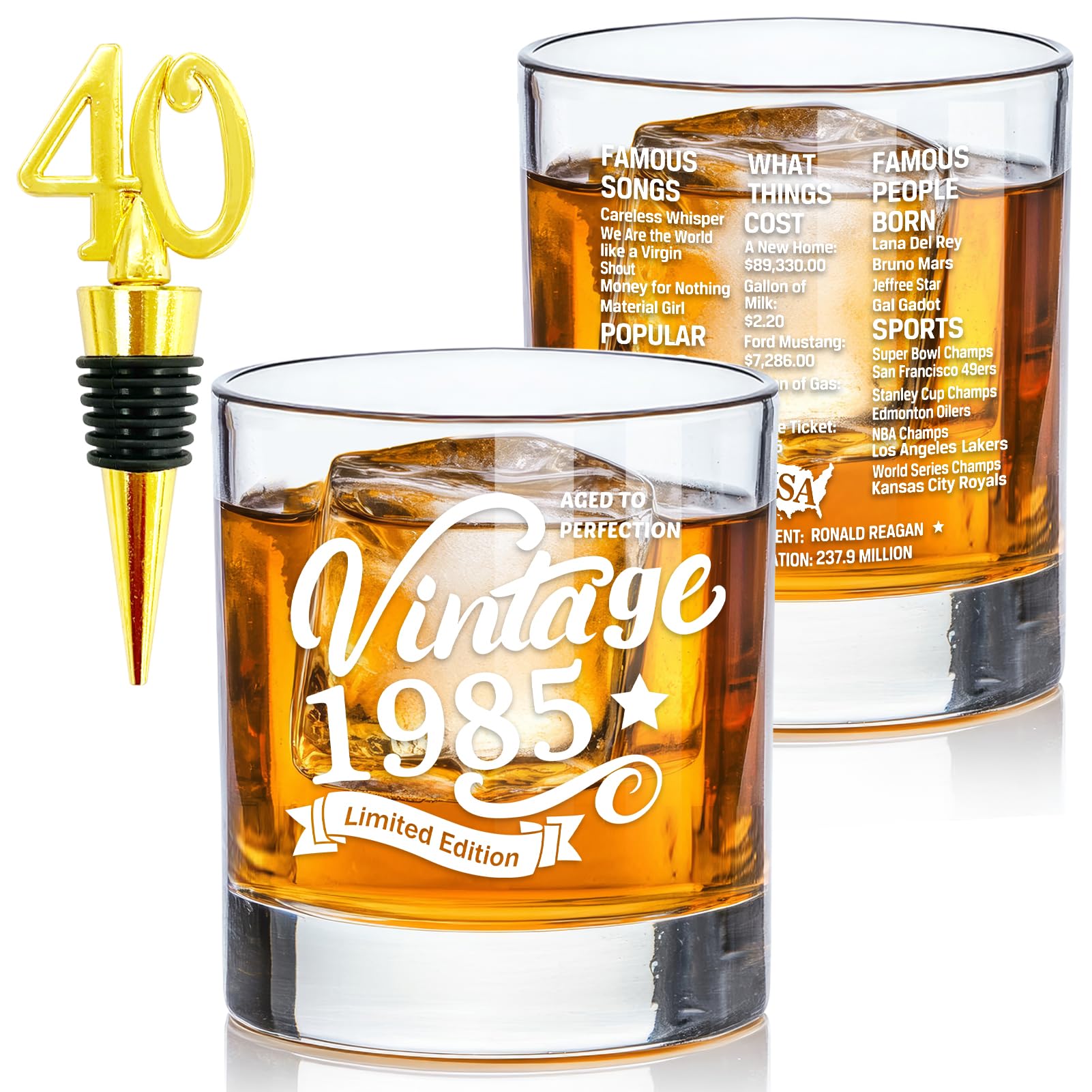 Amazon.com | Old Fashioned Glasses-1985-Vintage 1985 old time ...
