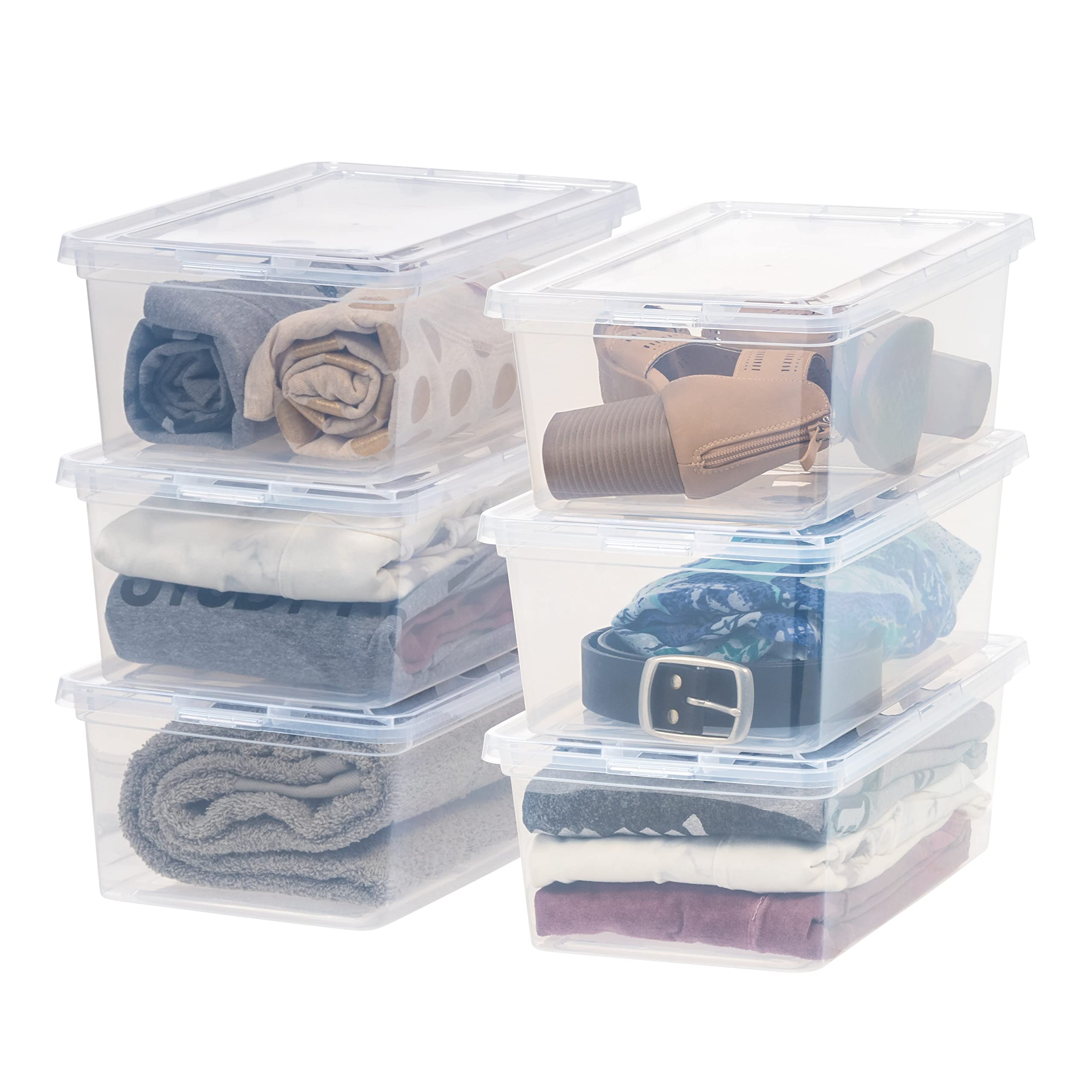 Buy IRIS USA 6.7 Qt. Plastic Storage Container Bin with Latching Lid ...