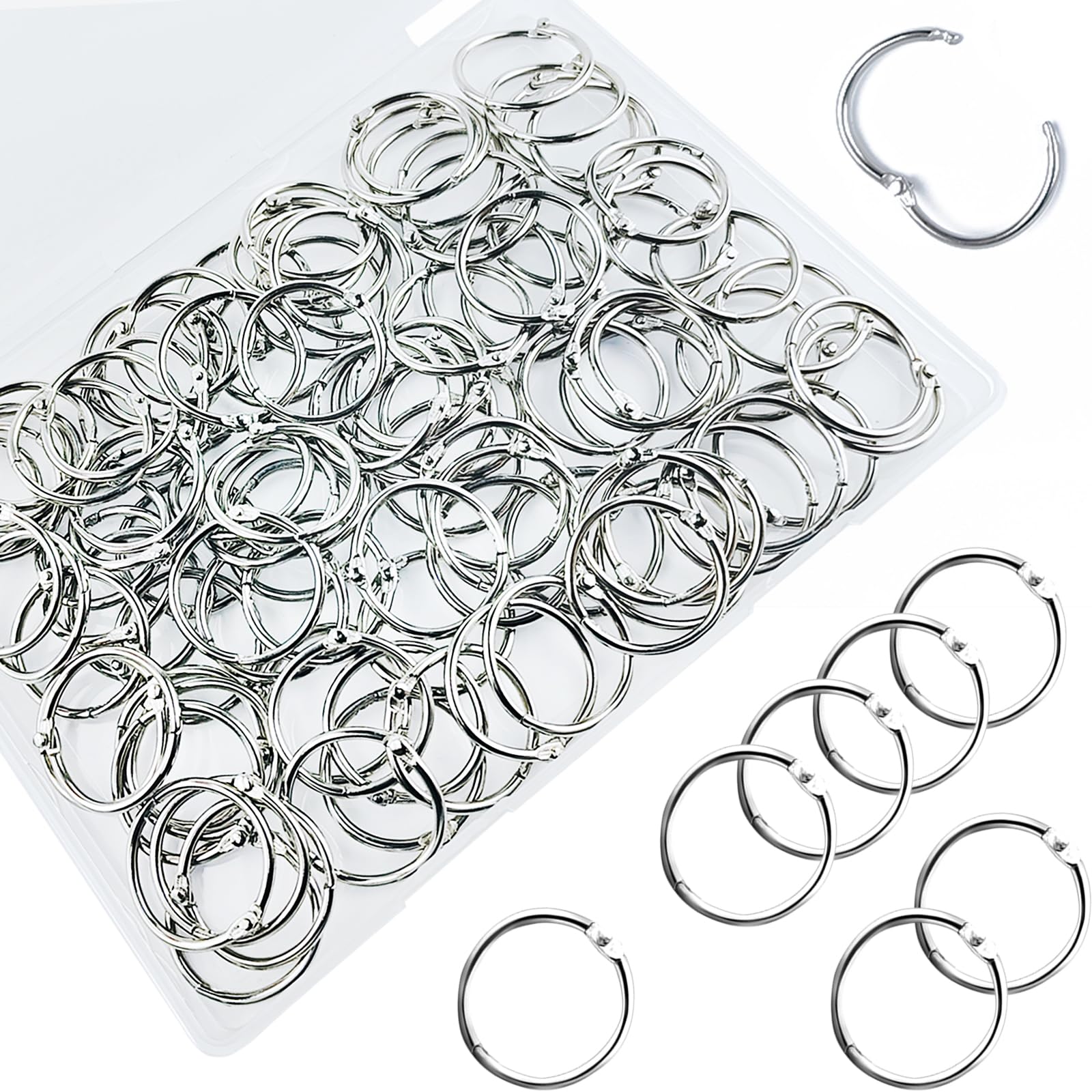 Amazon.com : 100 Pcs Binder Bings 1.18in(3cm),Metal Rings for Index ...