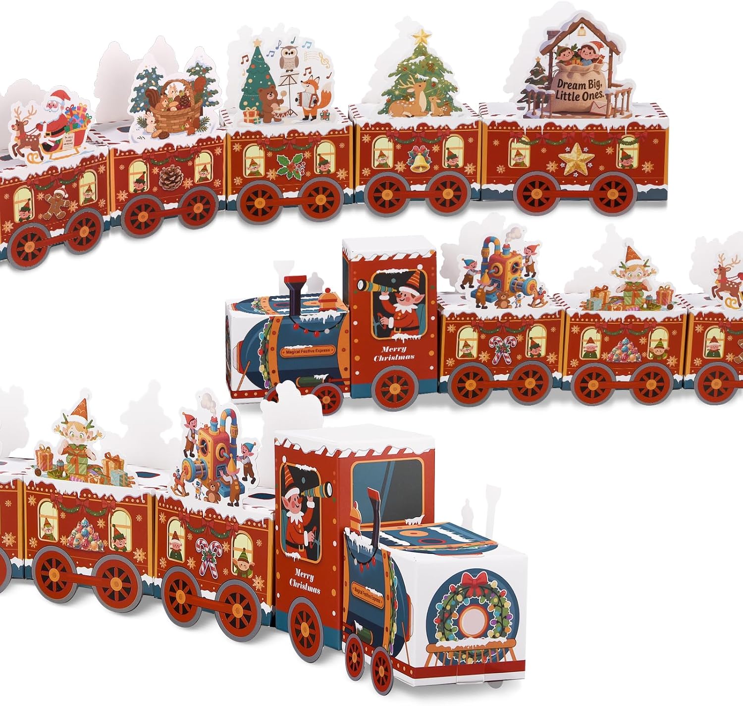 Amazon.com: OBSEDE Decorative Train Advent Calendar, 24 Fillable Boxes ...