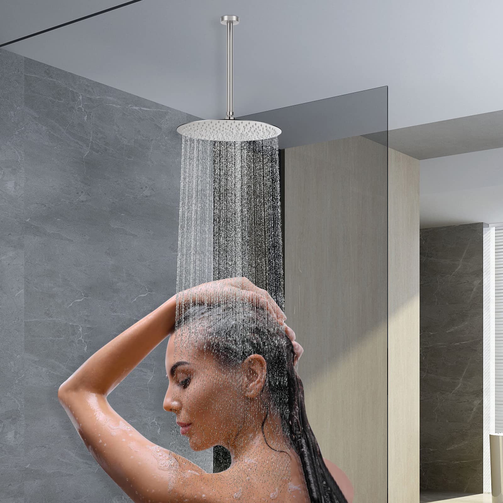 Snapklik.com : HarJue Ceiling Mounted Shower Arm, Rain Extension Arm