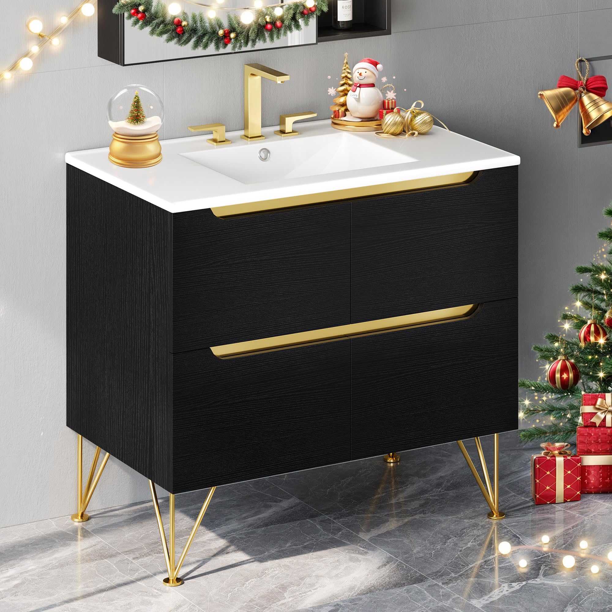 Snapklik.com : DWVO 36 Inch Modern Bathroom Vanity