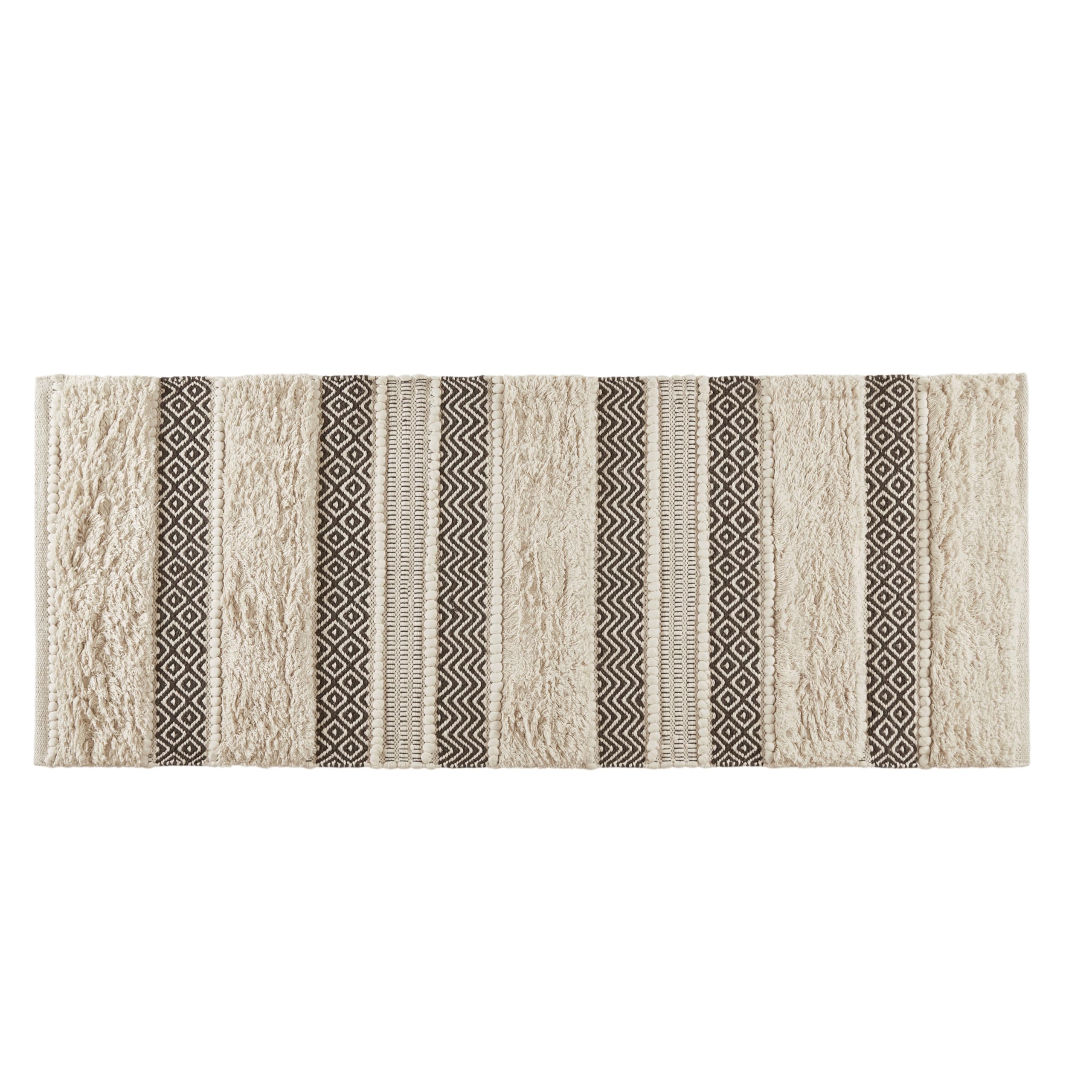 Amazon.com: INK+IVY Bath Rug Hand-Woven Texture Shaggy Striped Soft ...