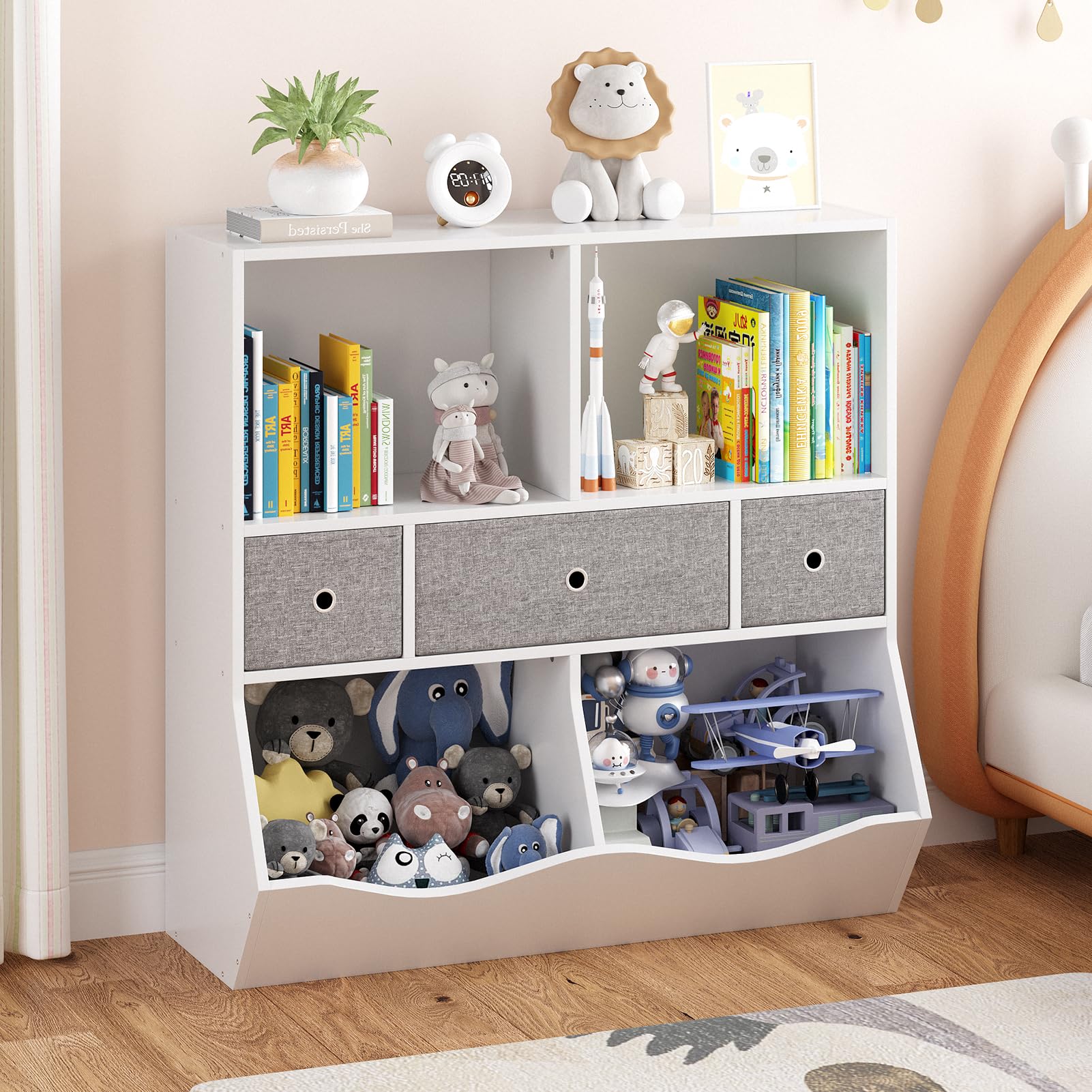 Amazon.com: Amyove Kids Bookshelf and Bookcase Toy Storage Multi Shelf ...