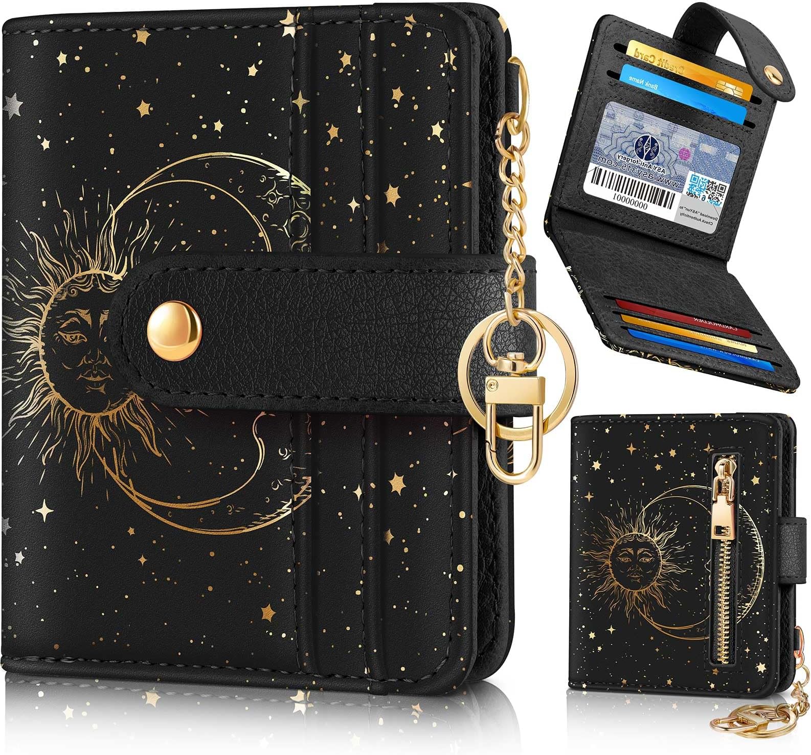 Amazon.com: Bistup Wallet Women Slim Cute Leather Thin Bifold Small ...