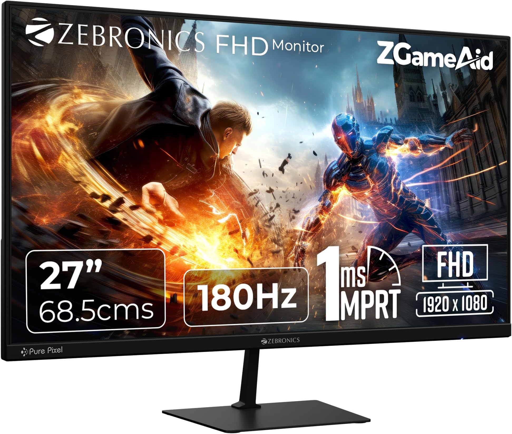 ZEBRONICS N25A 25"(62.3 cm) Gaming Monitor, FHD 1920x1080, IPS ...