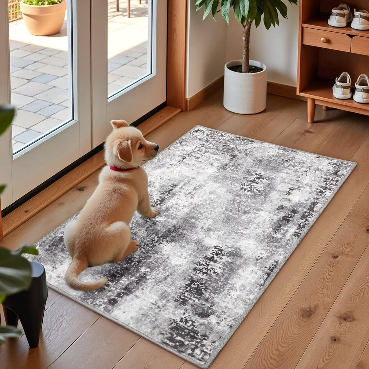 Amazon.com: Macgace 2'x3' Small Modern Abstract Rugs, Faux Wool ...