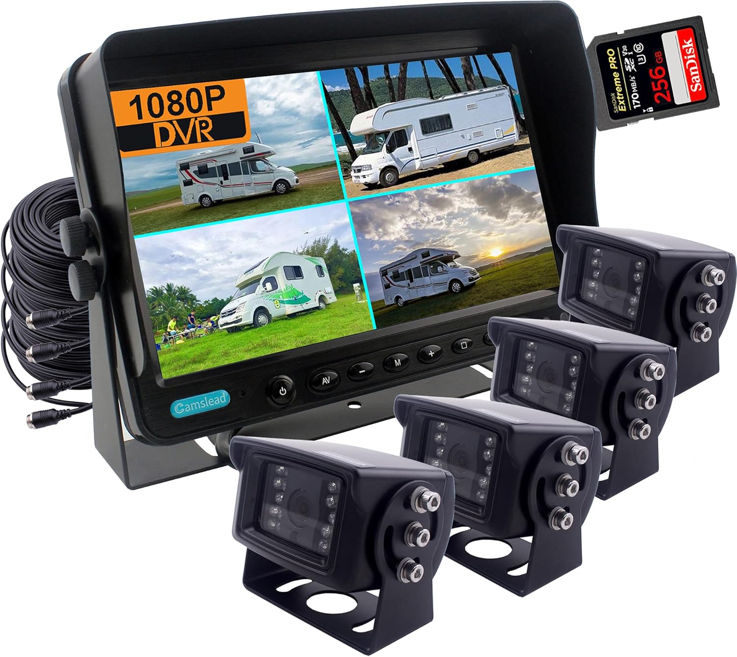 CAMSLEAD Monitor da 7 pollici Sistema di telecamere di backup 1080P ...