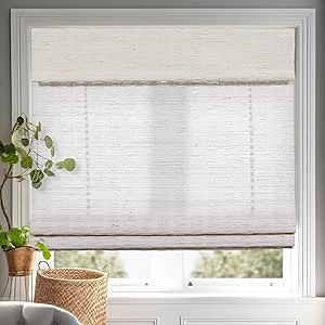 Amazon.com: Persilux Cordless Roman Shades for Windows Linen Natural ...