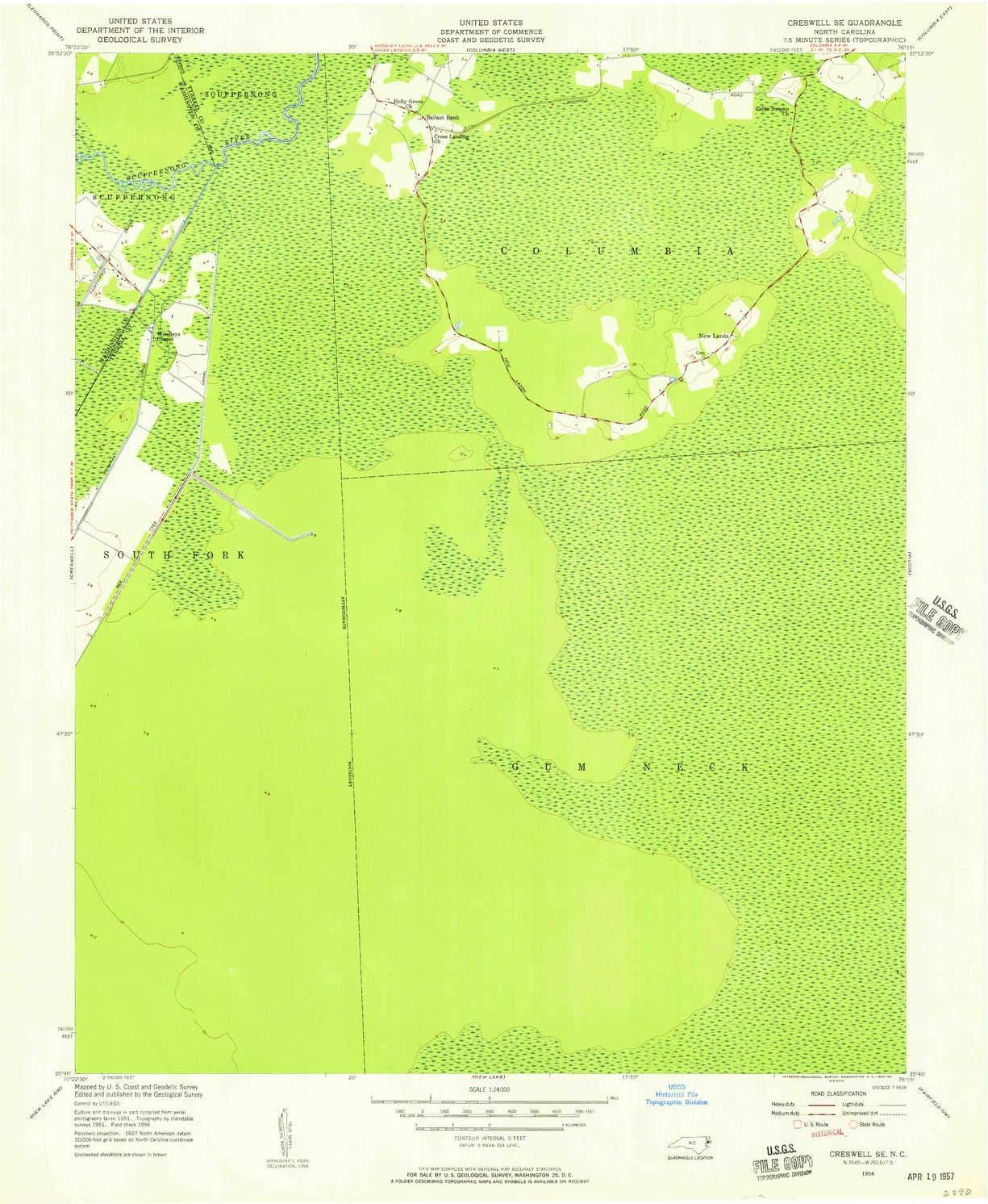 Amazon.com : YellowMaps Creswell SE NC topo map, 1:24000 Scale, 7.5 X 7 ...
