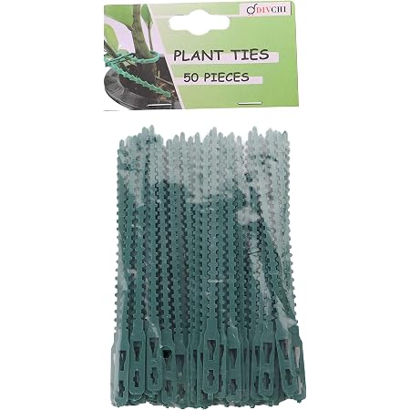 DIVCHI 50 Pcs Adjustable Green Plant Ties, Garden Twist Ties, Plastic ...