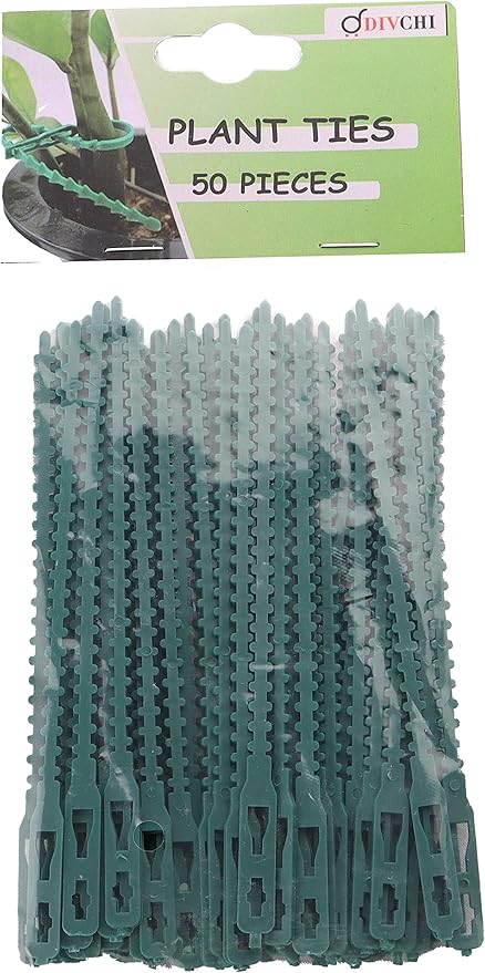 DIVCHI 50 Pcs Adjustable Green Plant Ties, Garden Twist Ties, Plastic ...