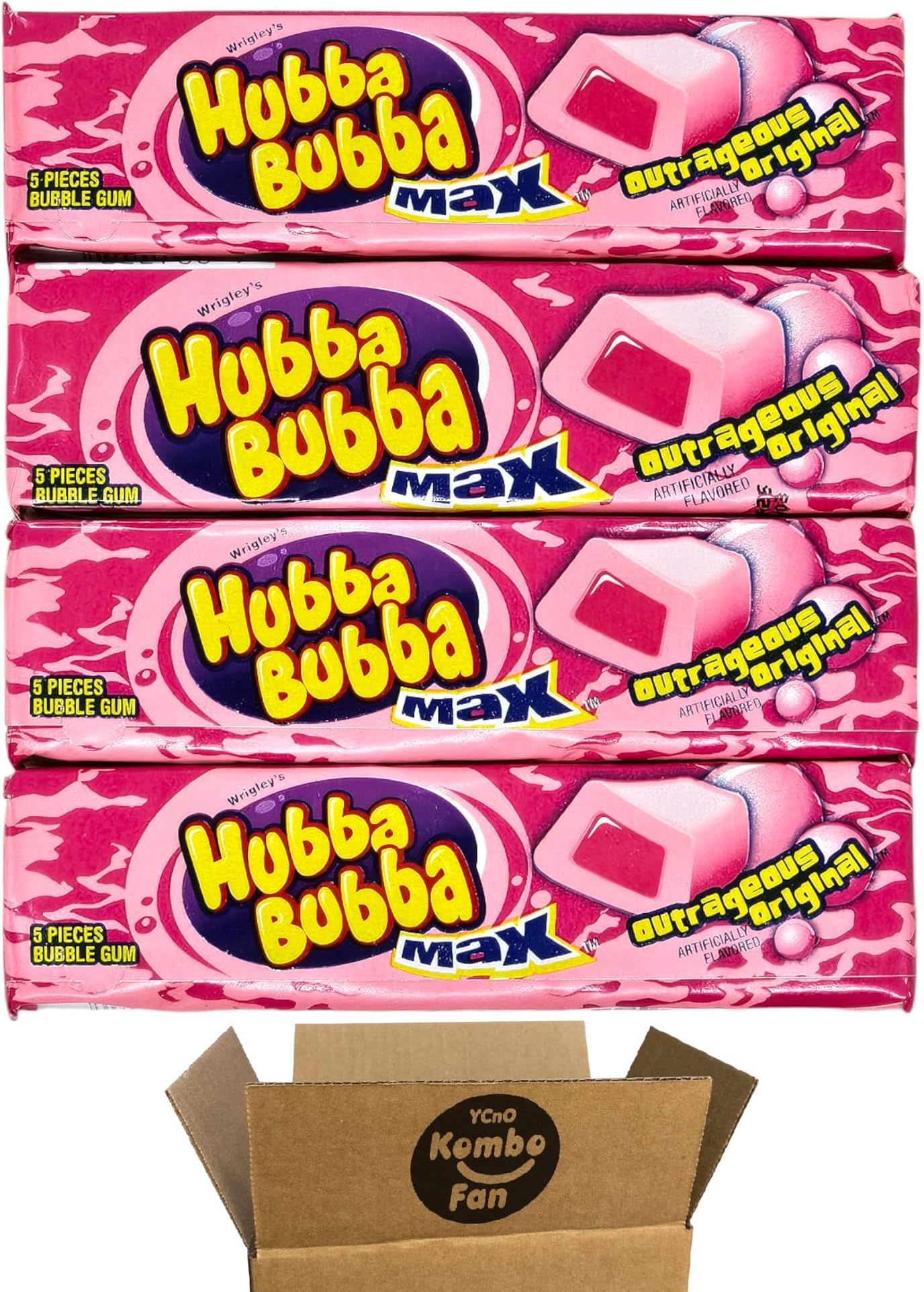 Amazon.com : (Pack of 4) Hubba Bubba gum, Outrageous Original Max ...