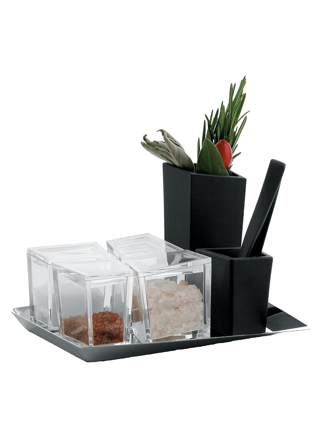 Alessi Cum Grano Salis Salt Set, Black : Amazon.in: Home & Kitchen