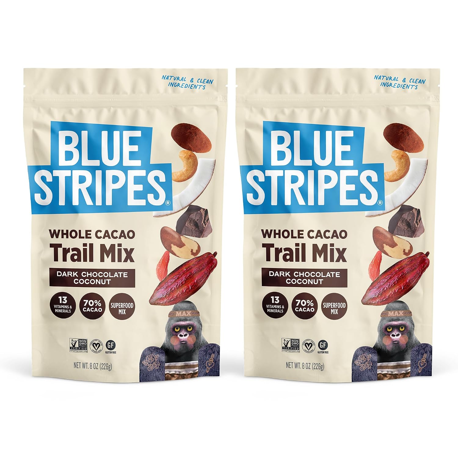 Amazon.com: Blue Stripes - Trail Mix, Dark Chocolate Coconut, Mixed ...