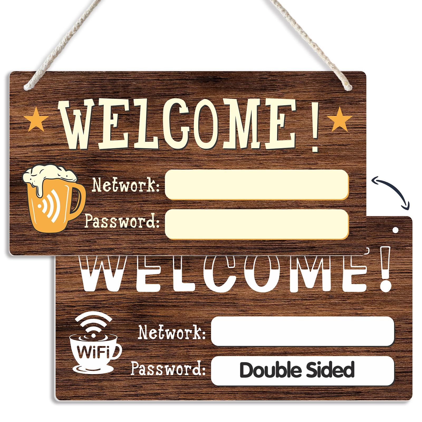 Snapklik.com : Welcome WiFi Password Sign Hanging Plaque Reception