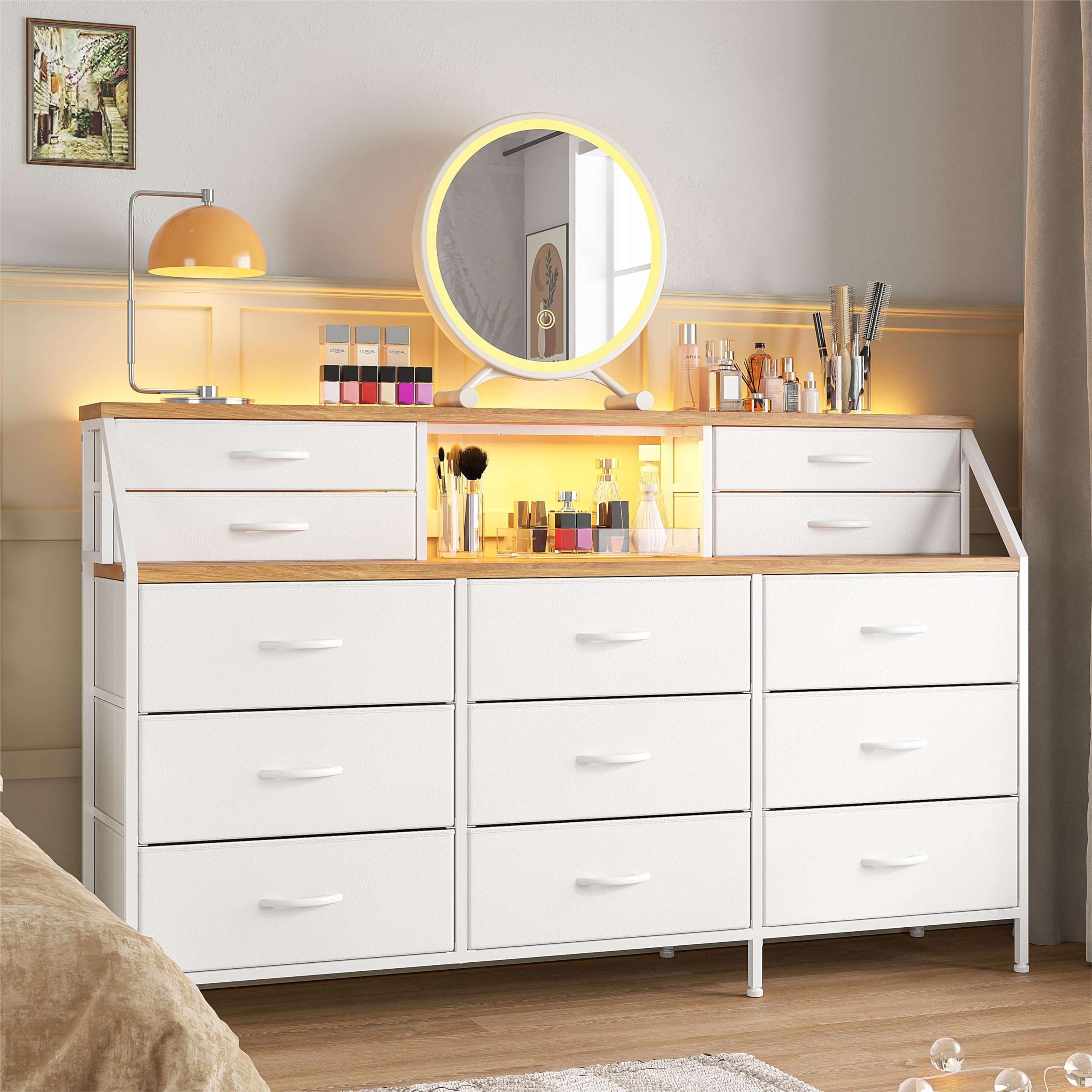 Amazon.com: VASICAR White Dresser for Bedroom with 12 Deep Drawers ...