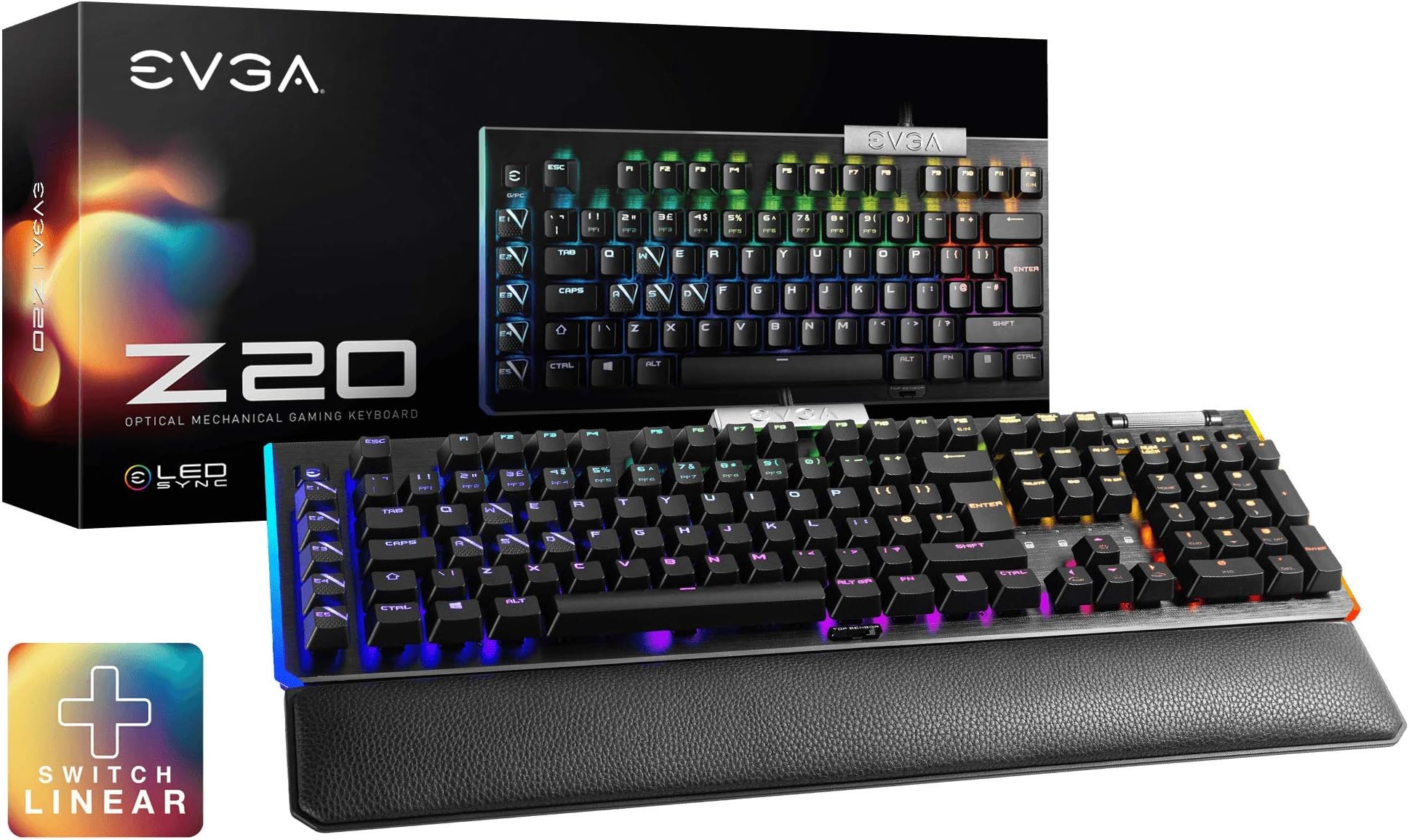 EVGA Z20 Rgb Optical Mechanical Gaming Keyboard, Rgb Backlit Led ...