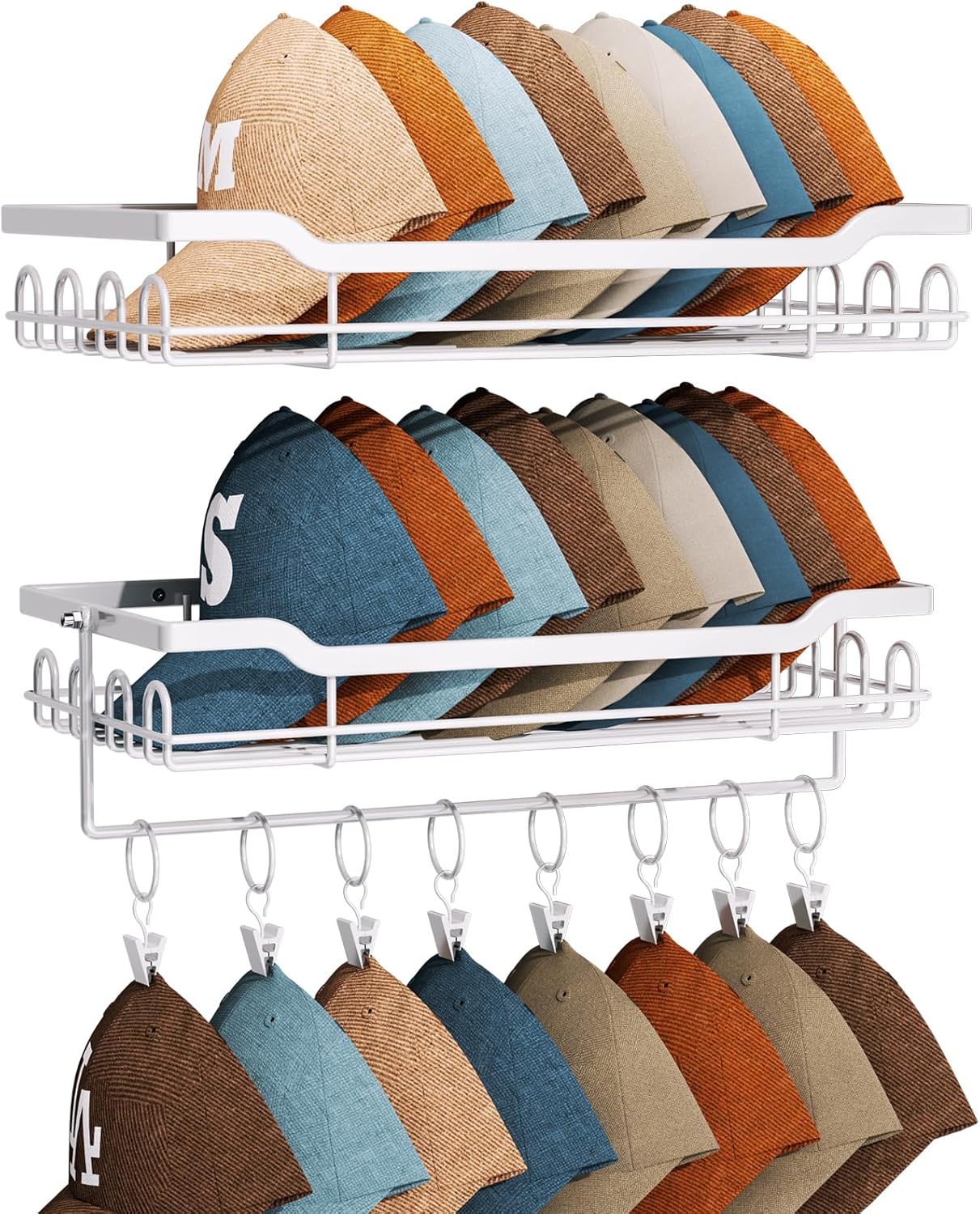 Amazon.com: HapiRm Metal Hat Rack Wall - Wall Mounted Hat Holder with ...
