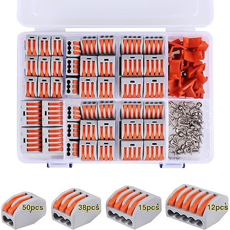 Amazon.com: WAGO 221-415 Lever-Nuts 5 Conductor Compact Connectors 10 PK : Industrial & Scientific