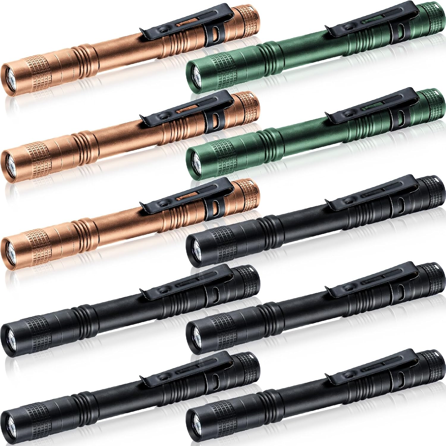 Hortsun 10 Pcs Mini Flashlight Bulk LED Pen with Pocket Small ...