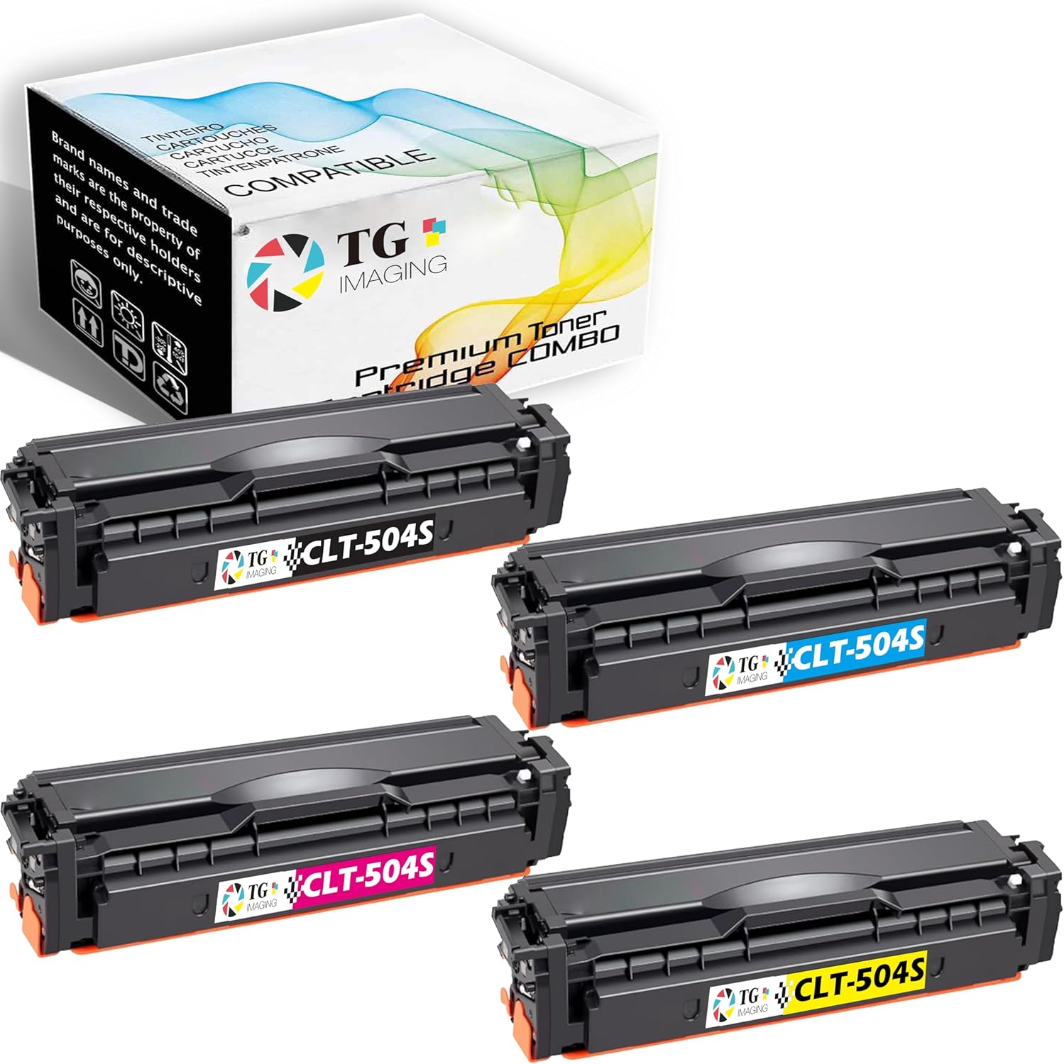 Amazon.com: TG Imaging (4 Pack Set, BCYM) Compatible Replacement for Samsung CLT-504S Toner ...