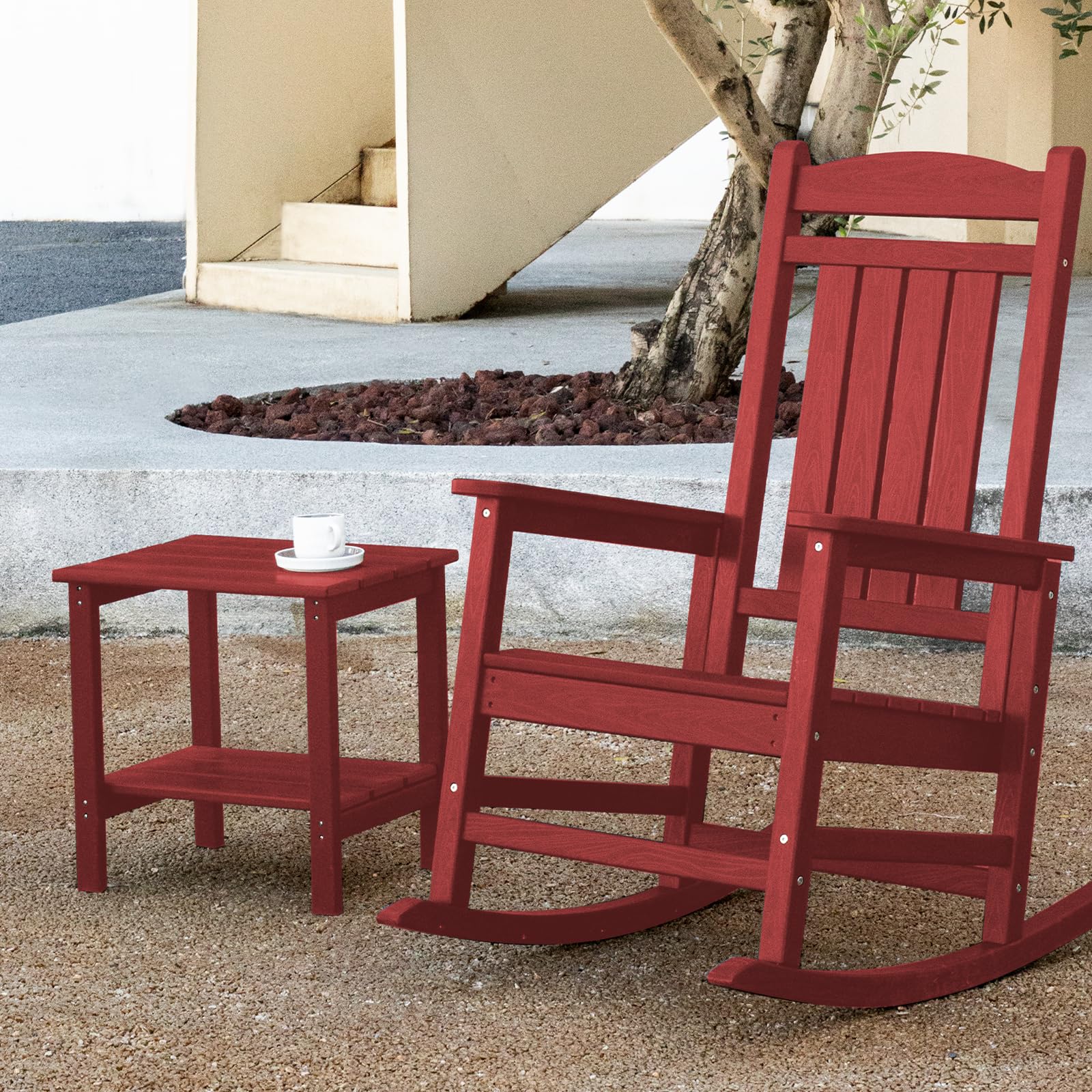(Similarly)KINGYES Double Side Table, Adirondack End Table- Red