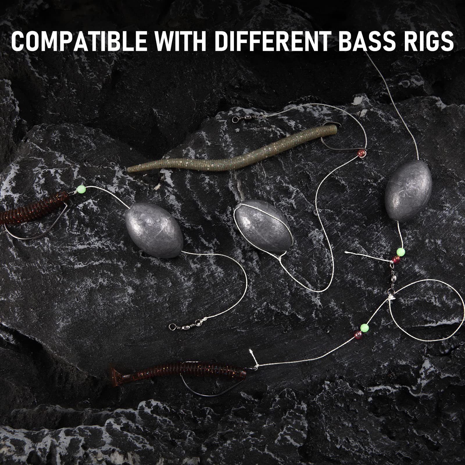 Snapklik.com : Egg Sinker 1/8-5oz, Oval Shaped Fishing Weights Sinkers ...