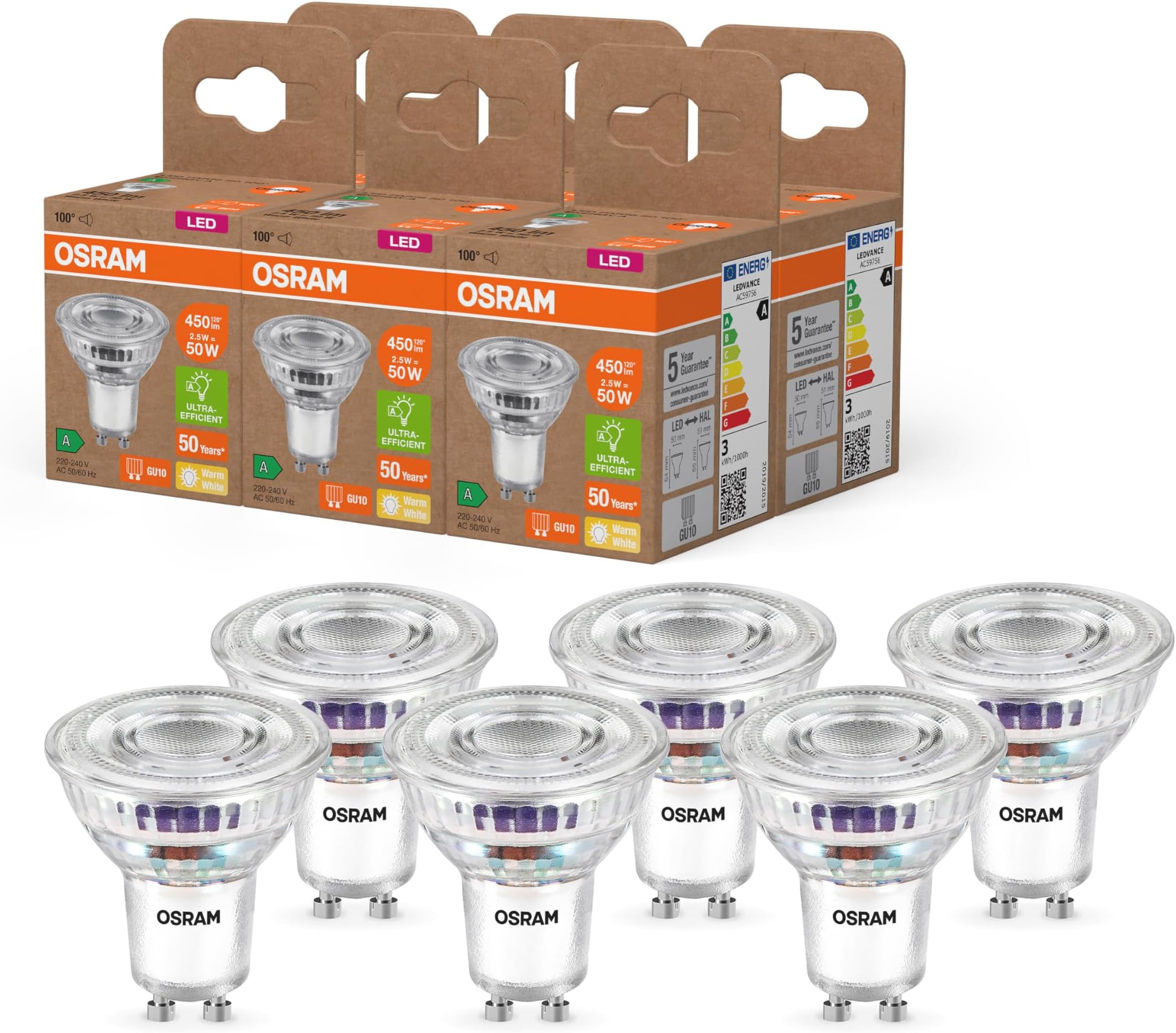 OSRAM Energy Class LED-Reflektor-Lampe PAR16 mit 2.5 W, 450 lm ...