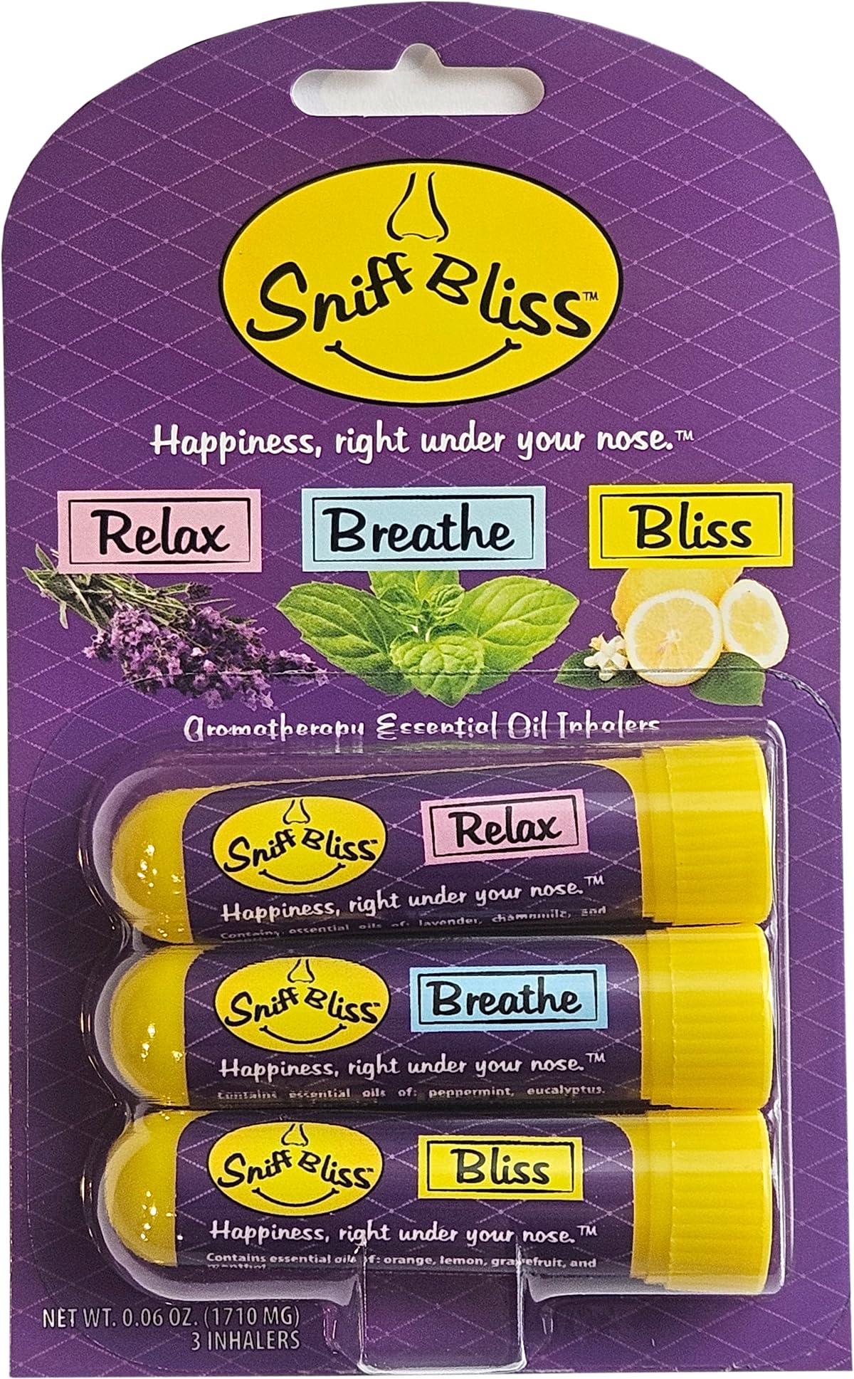 Amazon.com: Sniff Bliss Nasal Aromatherapy Inhaler Variety Pack | Relax ...