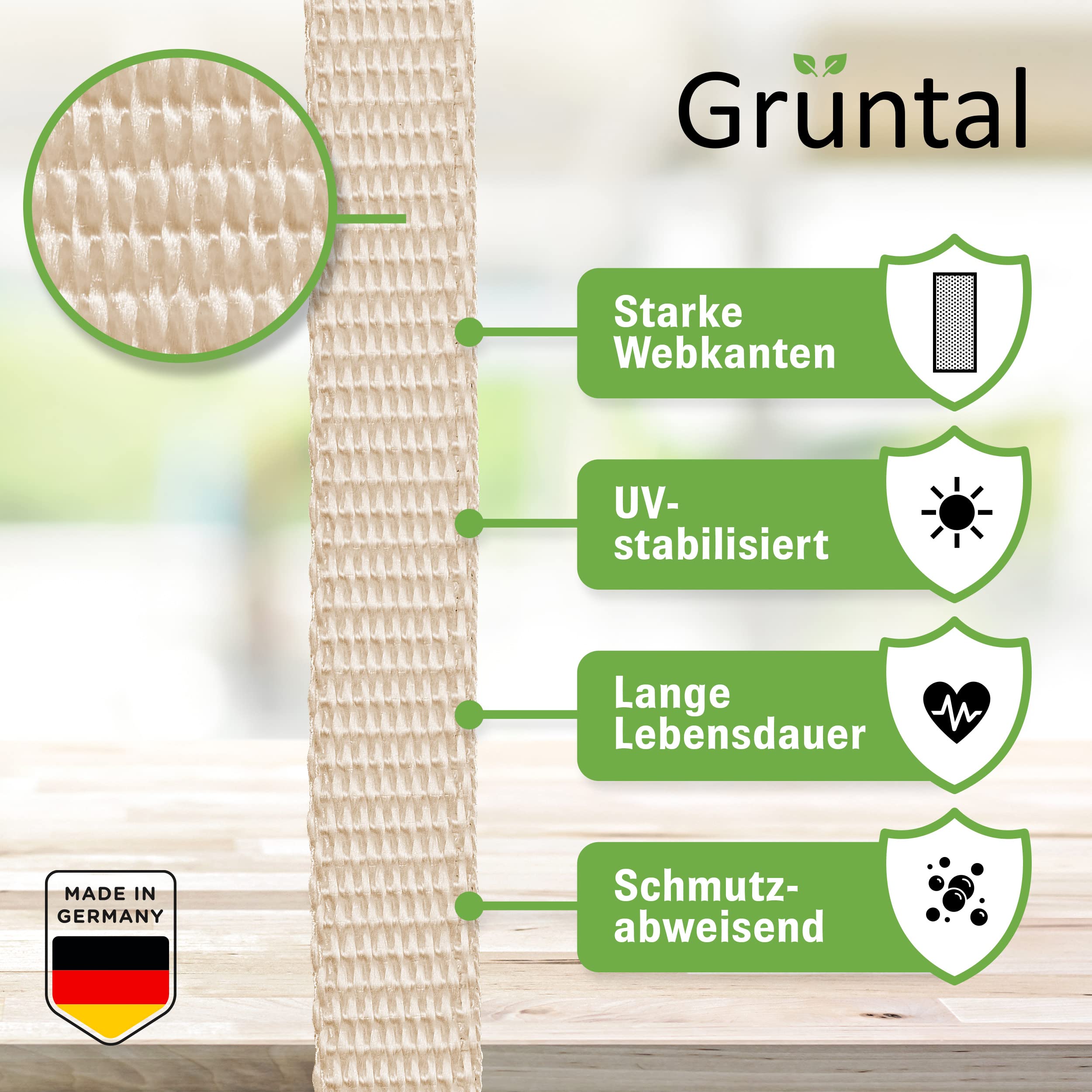 Grntal 50 m roller shutter belt, 23 mm, beige, with instructions ...