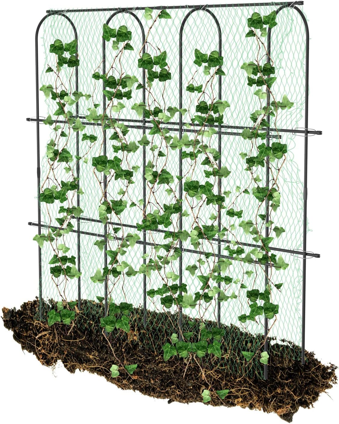 Optimech Cucumber Trellis for Garden 6ft Tall with Nylon Netting, Metal ...