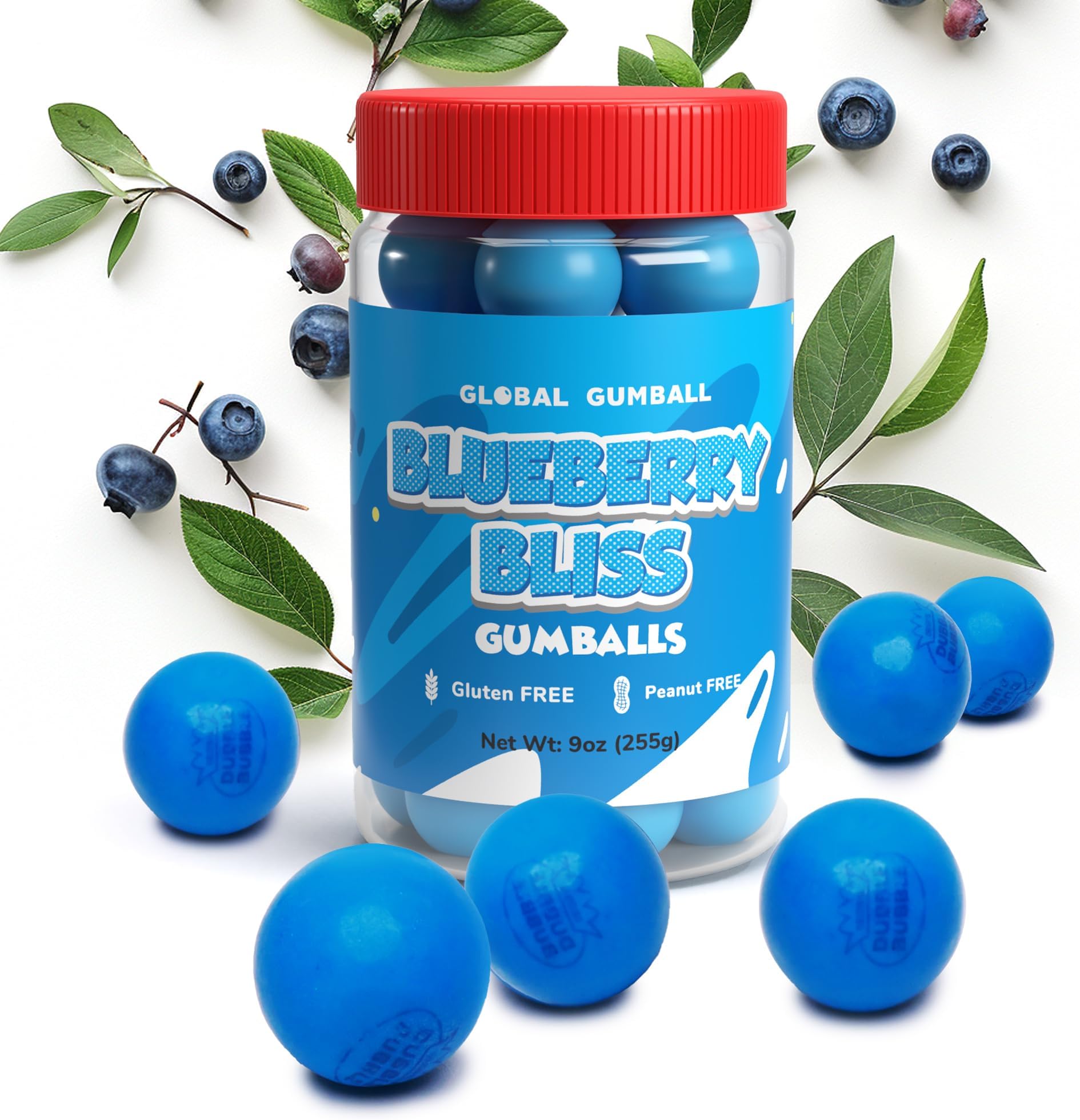 Amazon.com : Gumballs in Jar - 1 Inch Large Gumballs - Blueberry ...