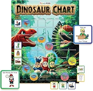 Amazon.com: Dinosaur Chore Chart for Kids - Magnetic Behavior Chart to ...