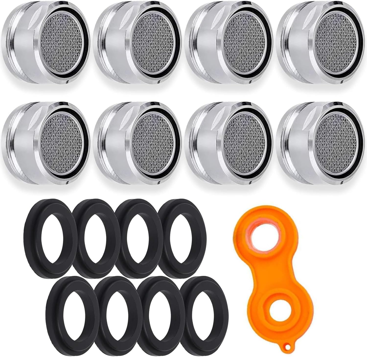 8-Pack Faucet Aerator with Brass Shell 15/16-Inch Male Bathroom Sink ...