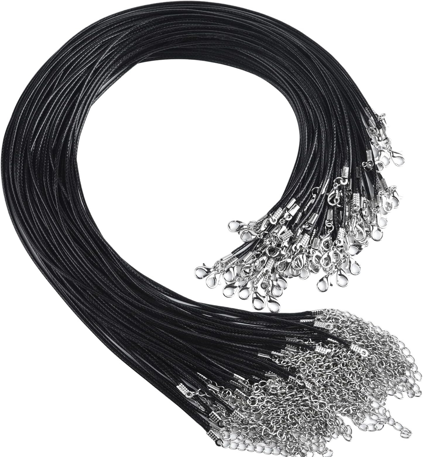 40 Pcs Necklace Cord, Cord Necklace, Black Necklace Cord, Black Cord ...