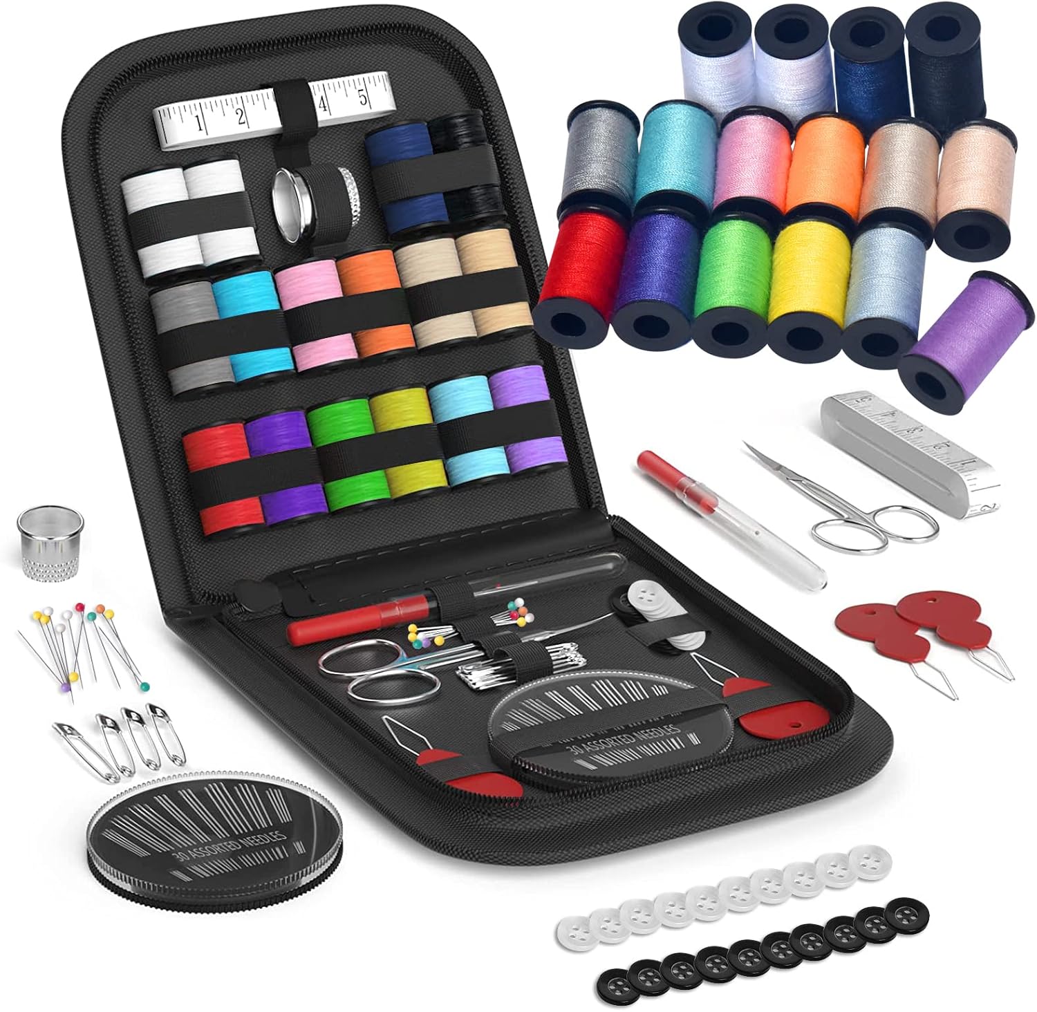 Amazon.com: Sewing Thread Kit, Sewing Supplies with Sewing Accessories ...