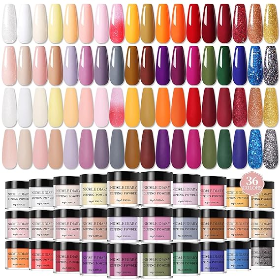 Amazon.com: NICOLE DIARY Dip Powder Nail Kit - 36 Colors Fall and ...