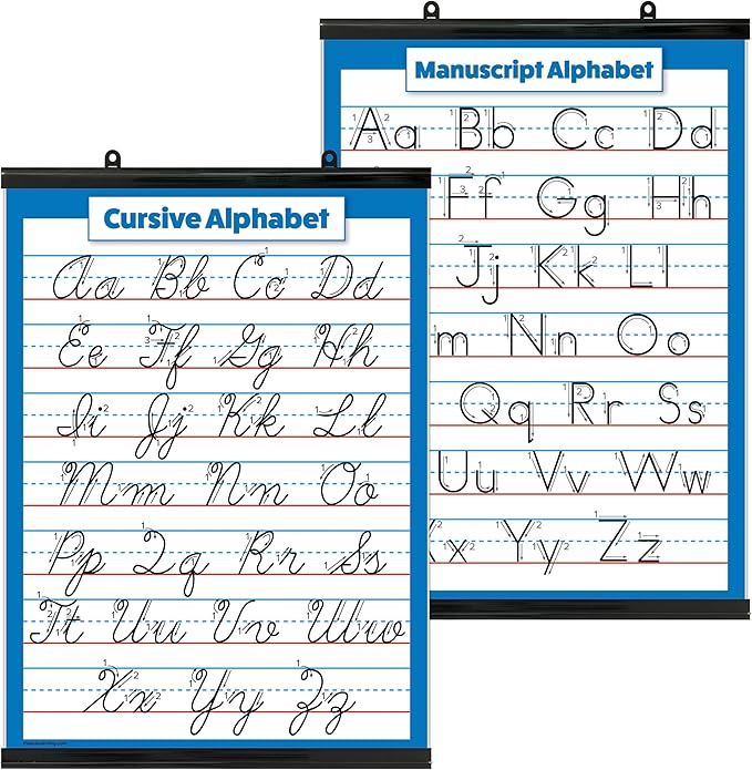 Amazon.com: Palace Learning ABC Alphabet - Cursive Chart & Manuscript ...