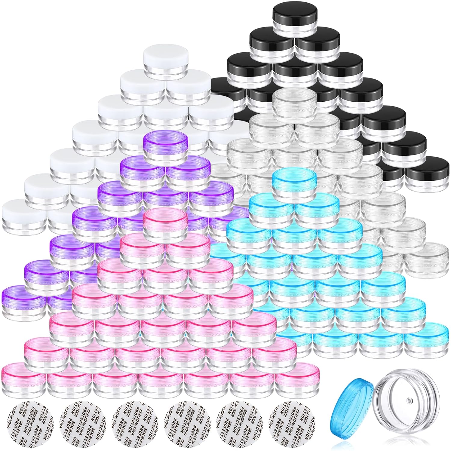 Amazon.com: Mumufy 240 Pcs 3g Empty Plastic Sample Containers with Lids ...