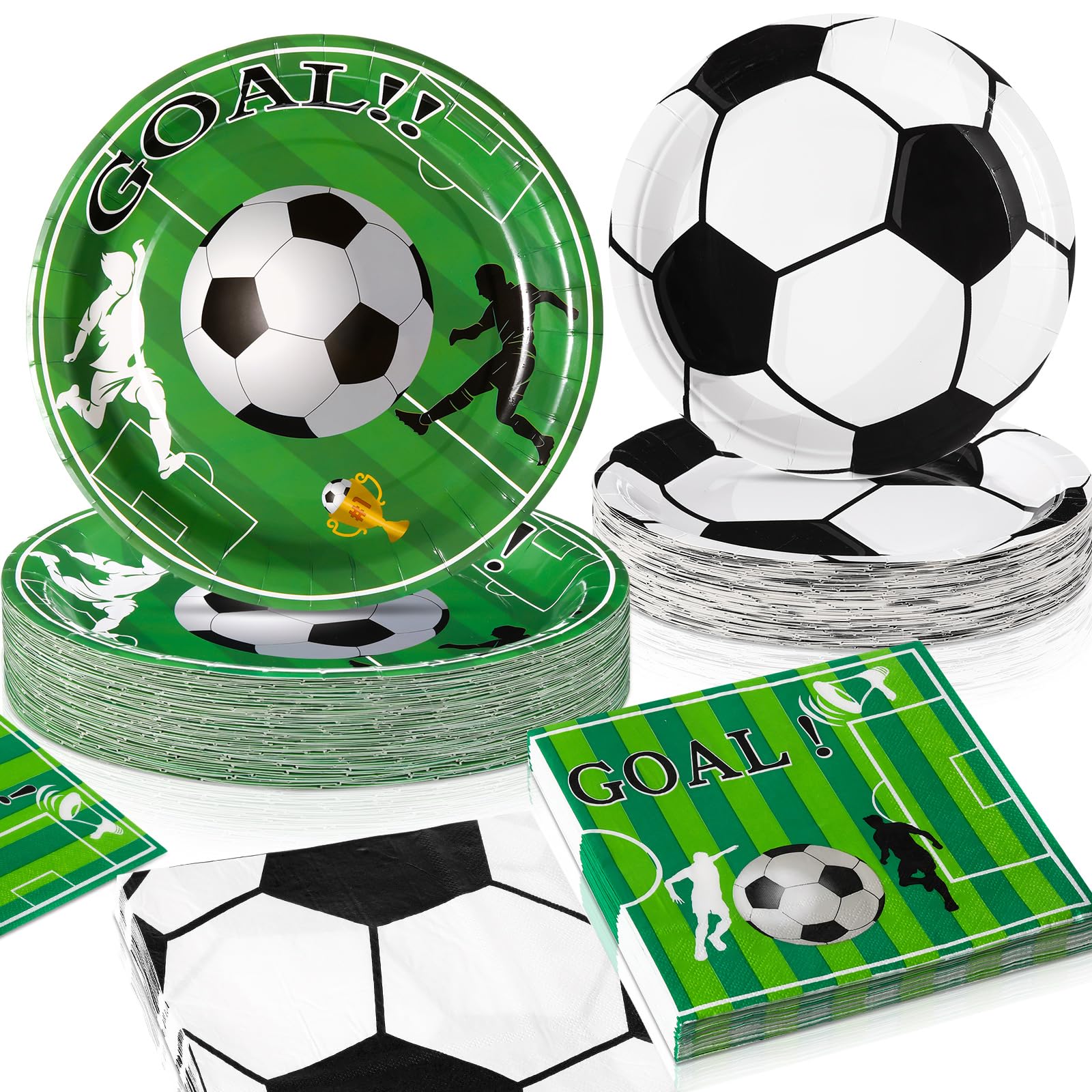Amazon.com: Potchen 180 Pcs Soccer Party Decorations Serve 60 Guest 7 ...