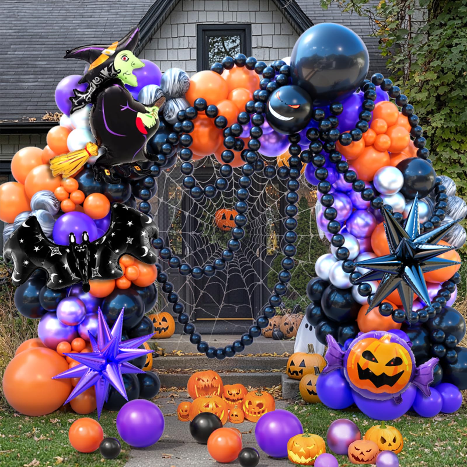 Amazon.com: 178 PCS Halloween Balloons Arch kit With Black Purple ...