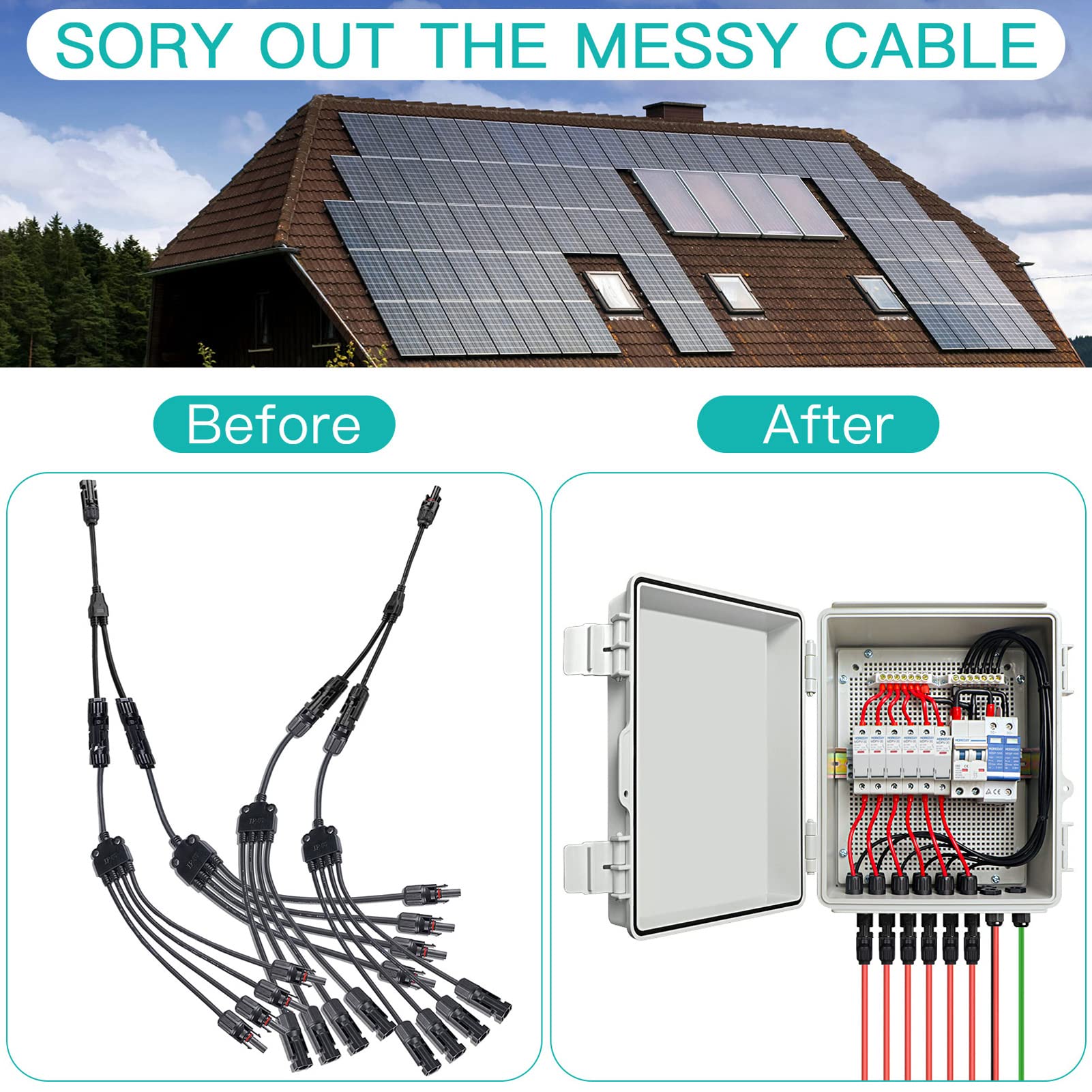 Buy EXCELFU 6 String Solar Combiner Box, PV Combiner Box with Lightning ...