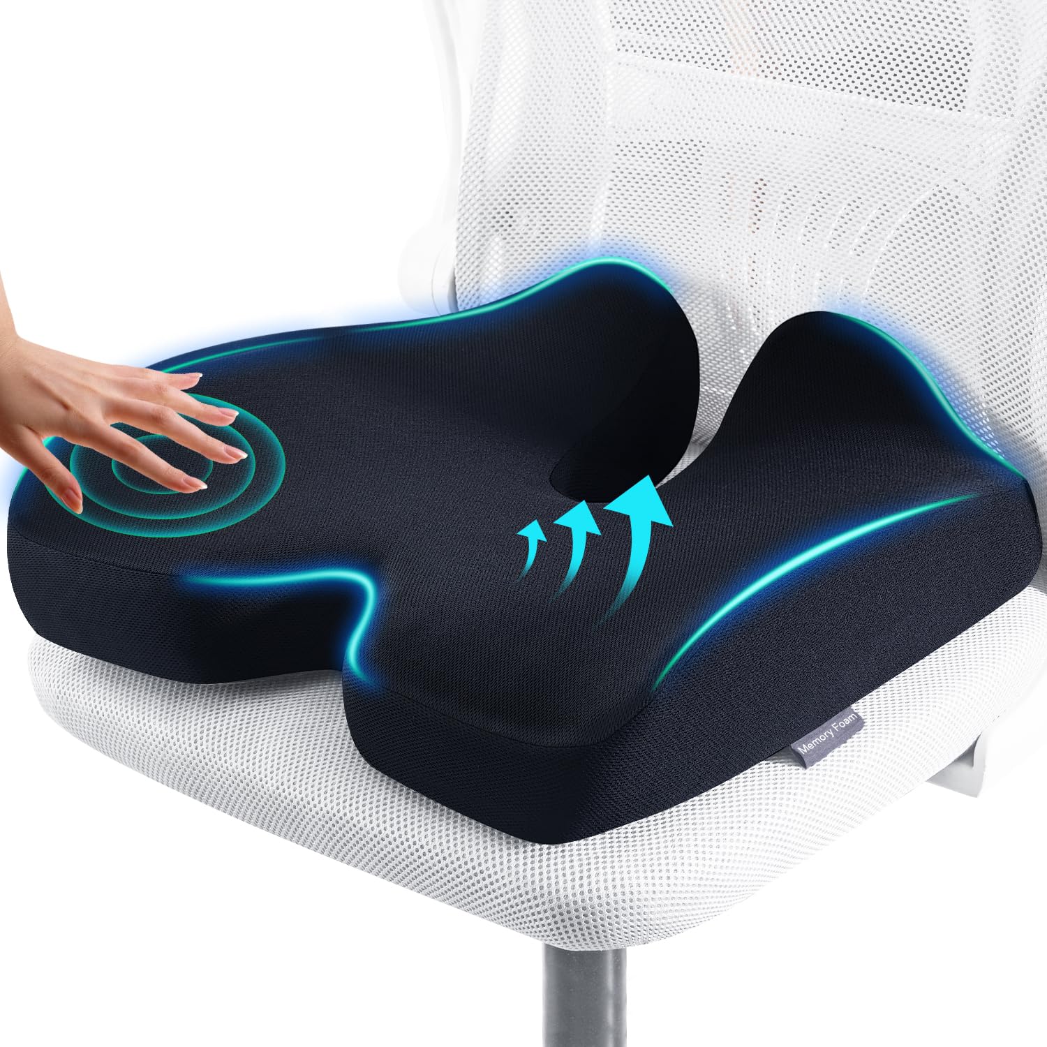 Memory Foam Seat Cushion for Pressure Support Long Sitting, Office ...
