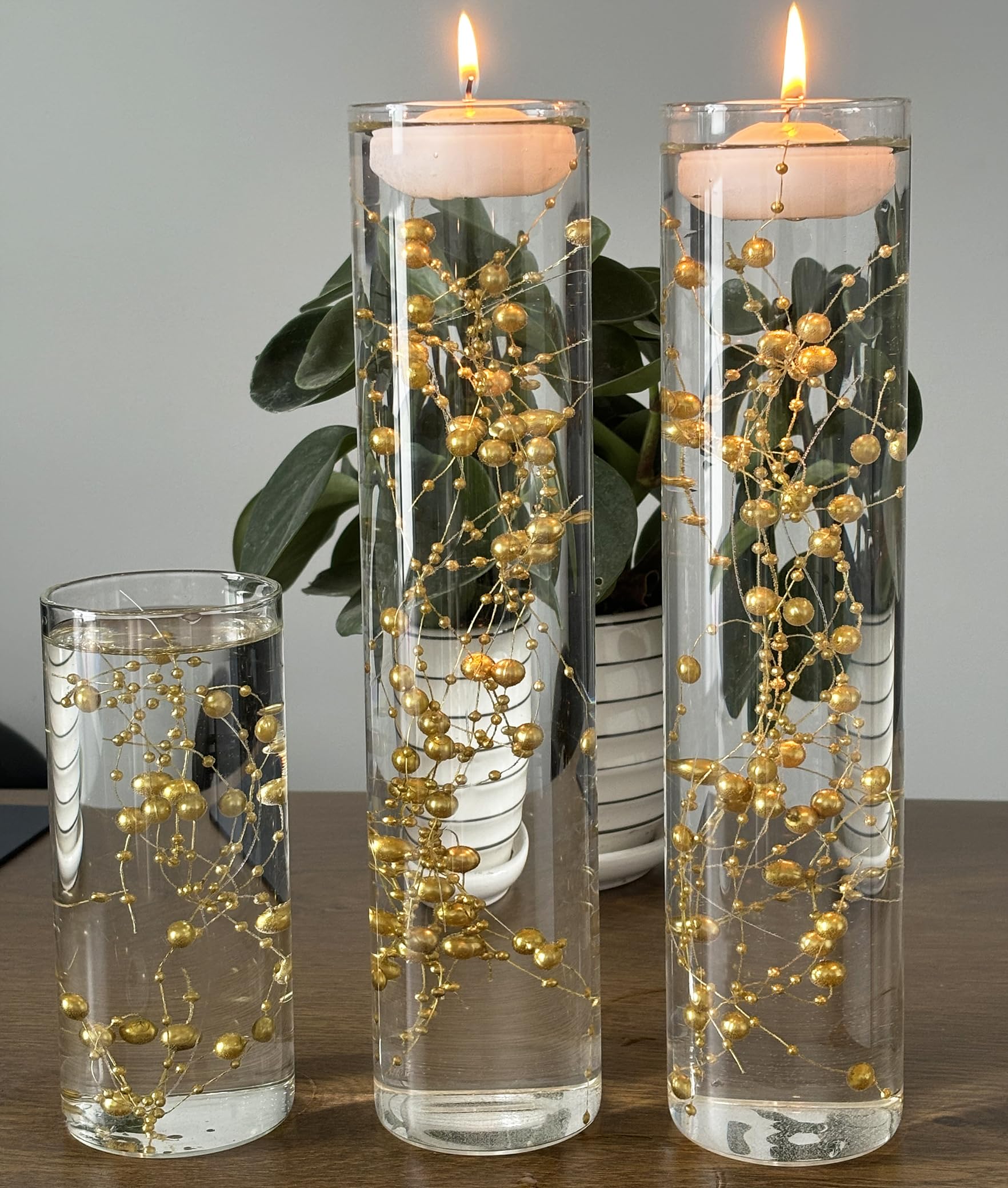 Beads And Floating Candles Dengmore Christmas Vase Filler Pearls Beads